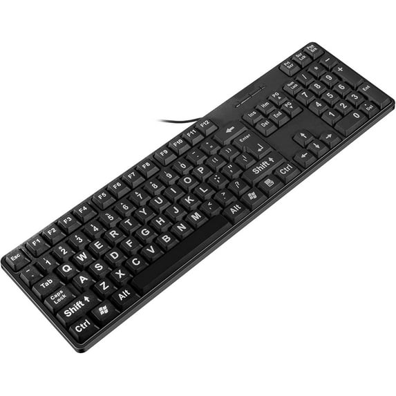 YTGRF-MCSaite Wired PS2 104 Keys Computer Keyboard - Big Print Letters ...