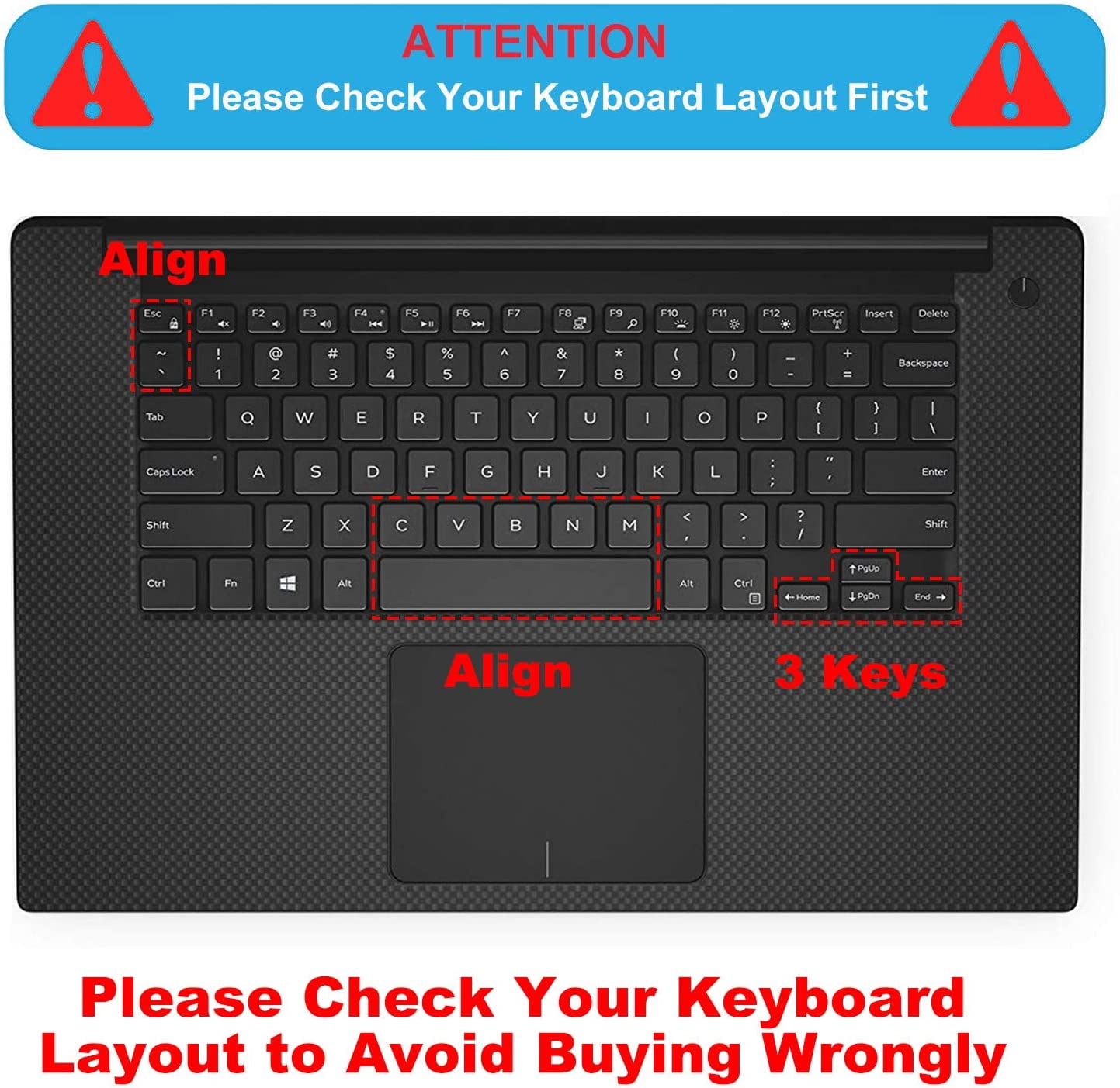 YTGRF-MUBUY Keyboard Cover Skin Fit for DELL XPS 15-9570 15-9550 15 ...