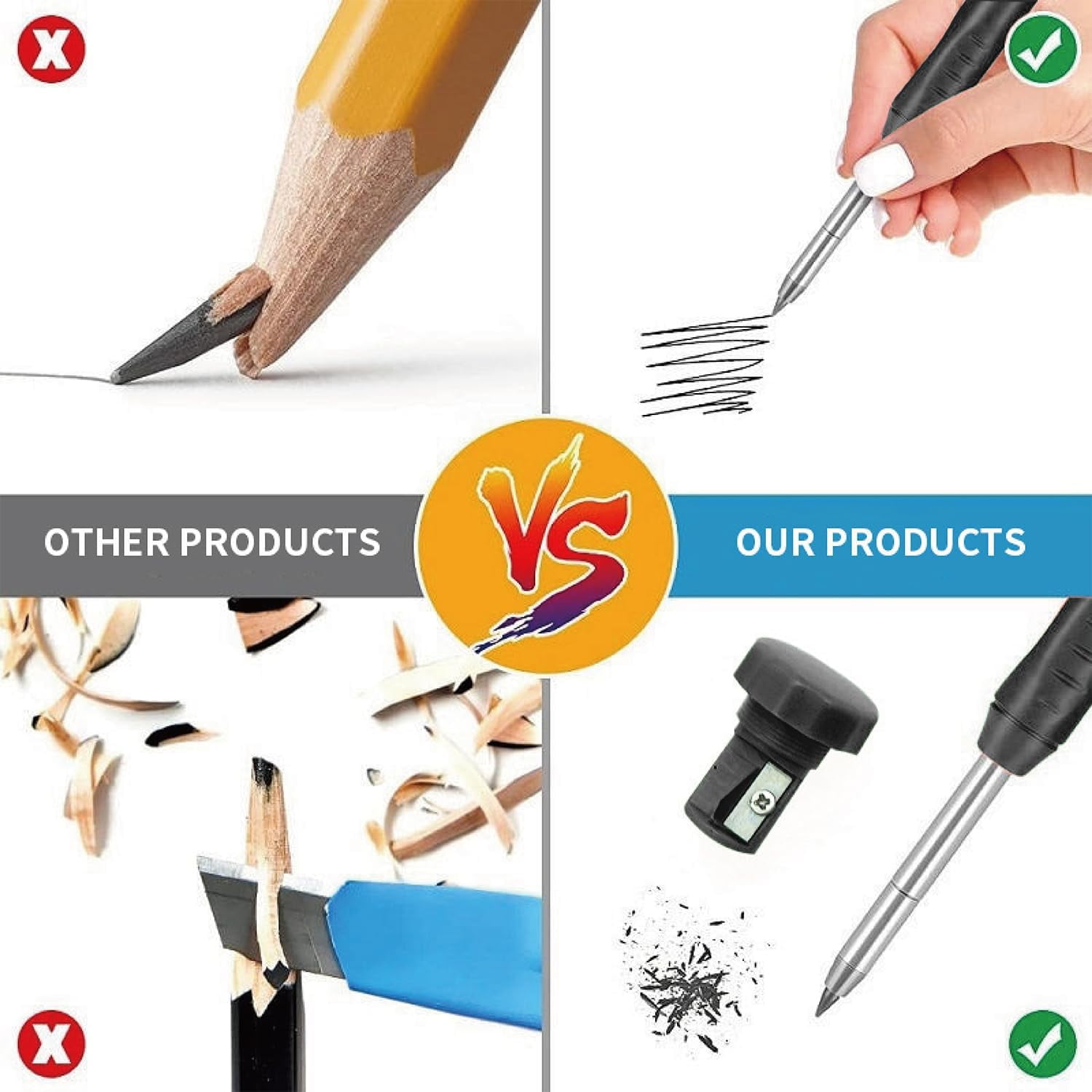 YTGRF-Mechanical Carpenter Pencil, Set with Built-in Sharpener - The ...