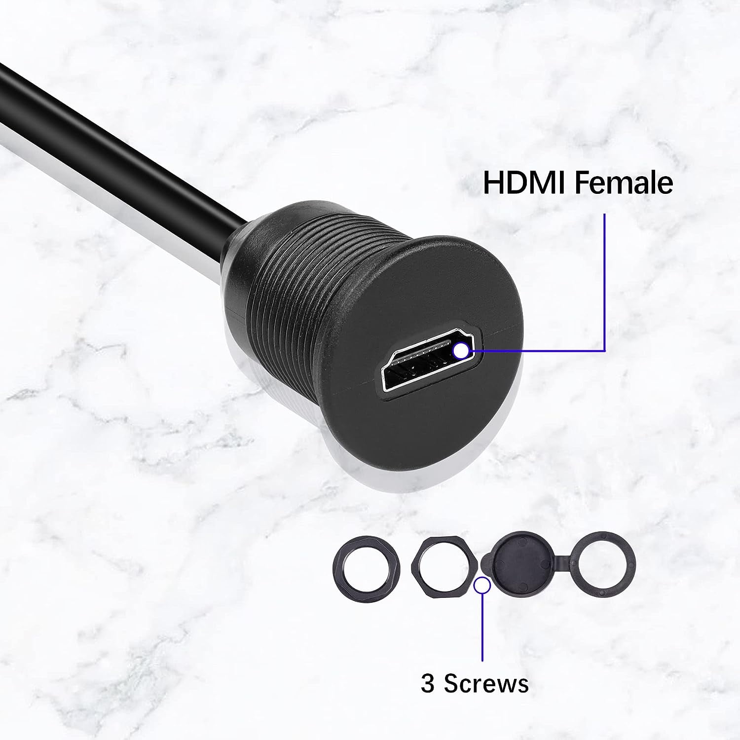 YTGRF-Micro HDMI to HDMI Panel Flush Mount Cable Standard HDMI Female ...