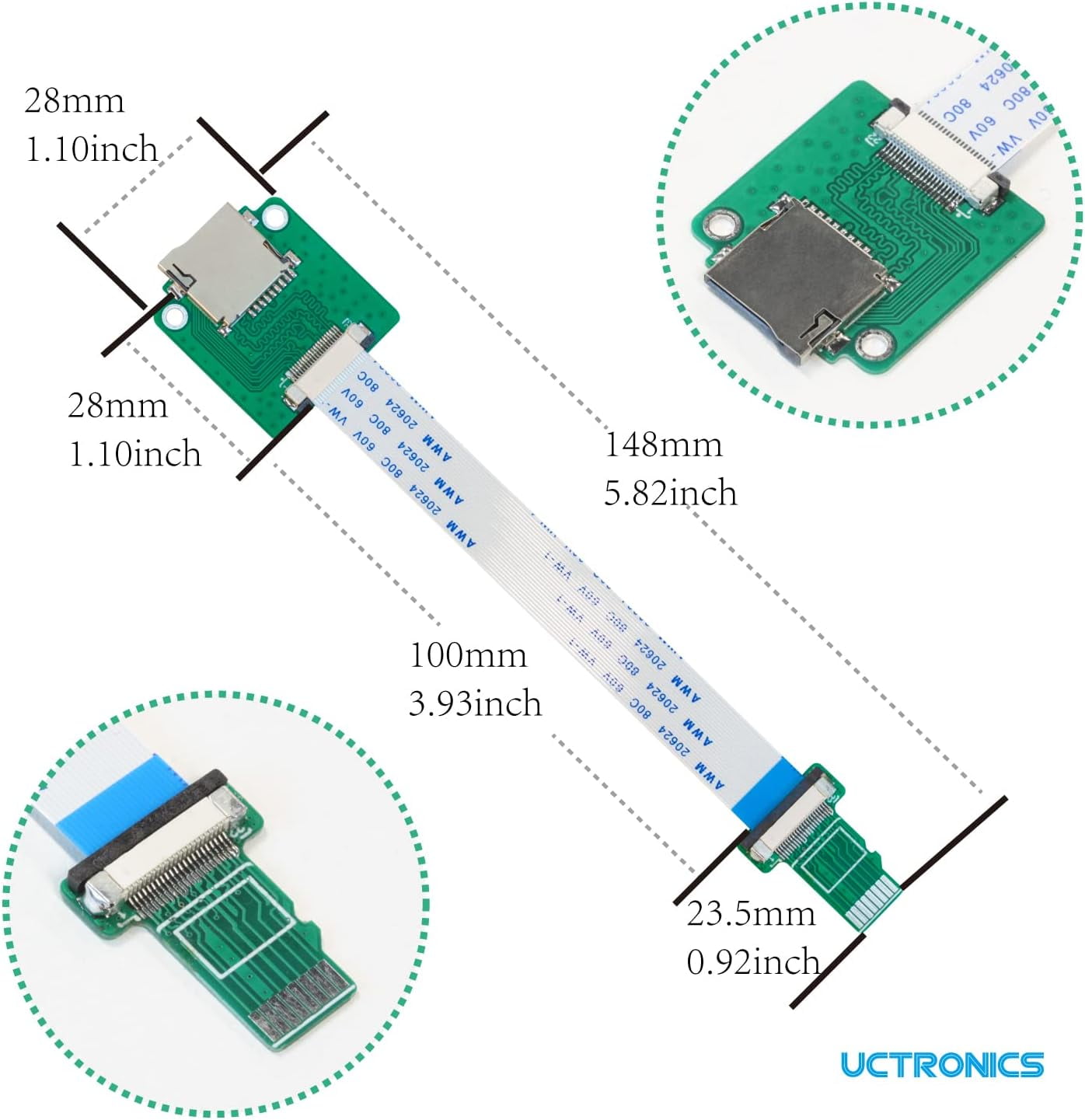 YTGRF-Micro SD Male to Female Flexible Extender, 15cm/5.9in Micro SD ...