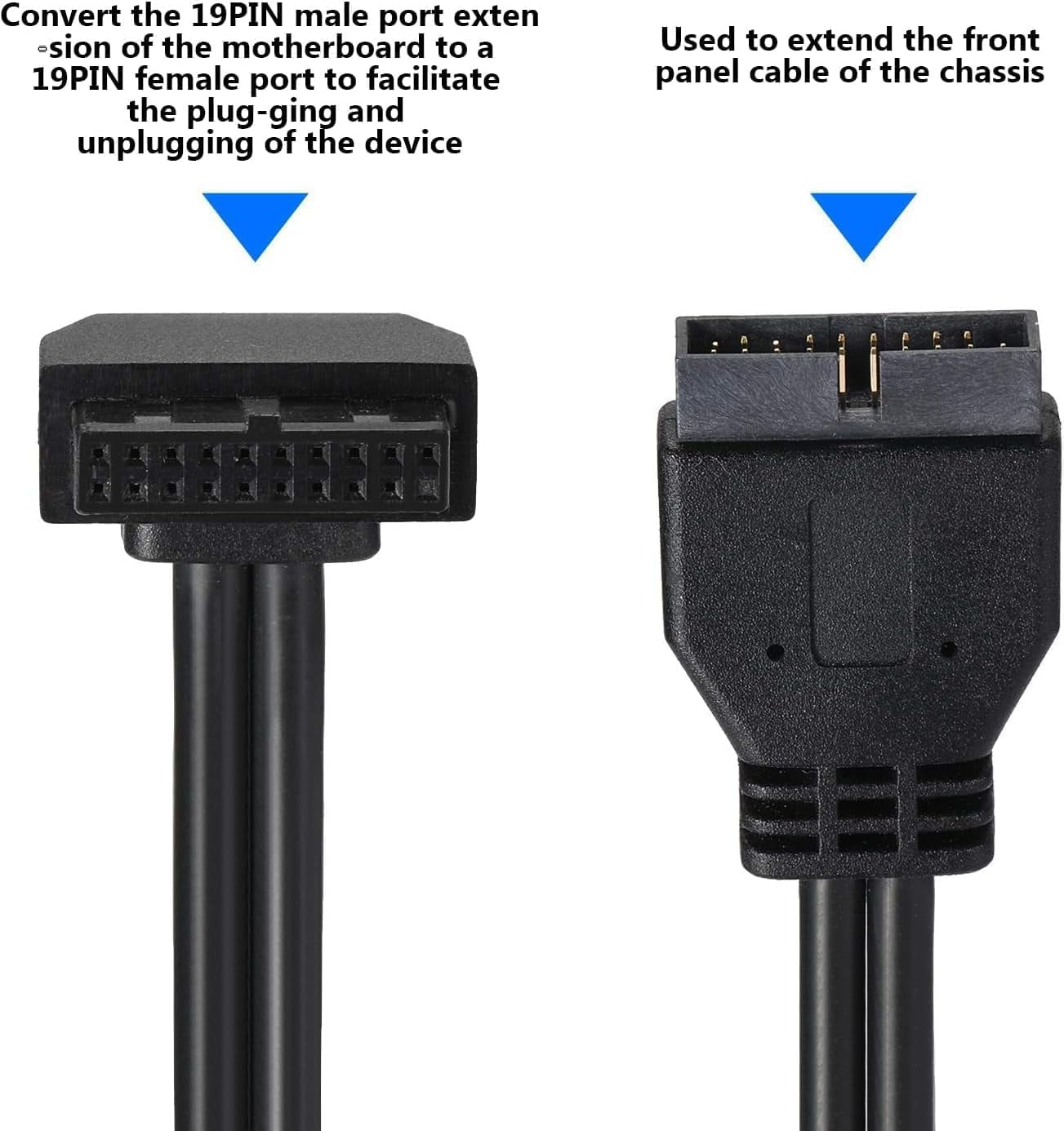 YTGRF-Motherboard Front 19 Pin Male to Female Extension Cable High ...