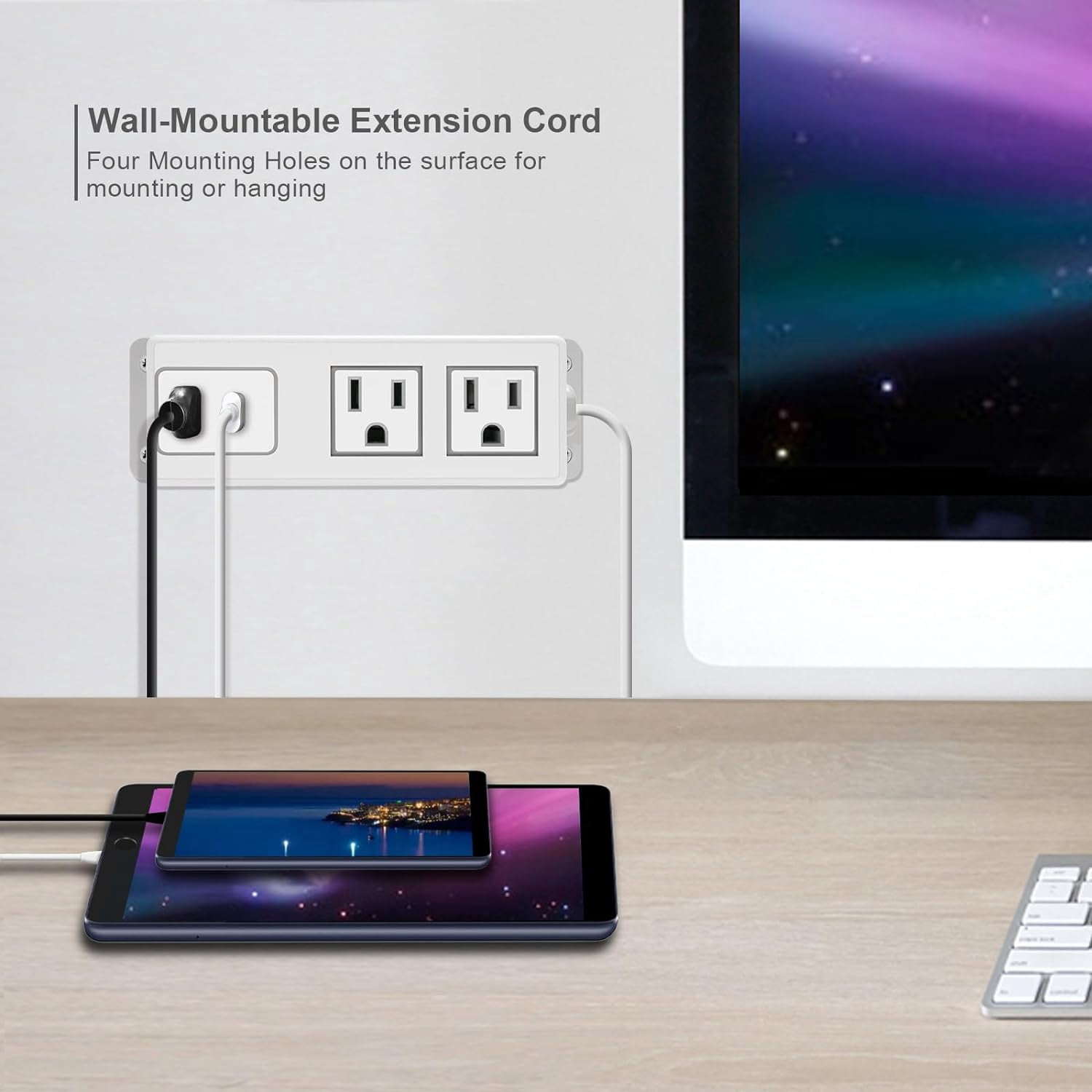 YTGRF-Multiple Plug Outlet with USB C 20W Wall Mounted Power Strip ...