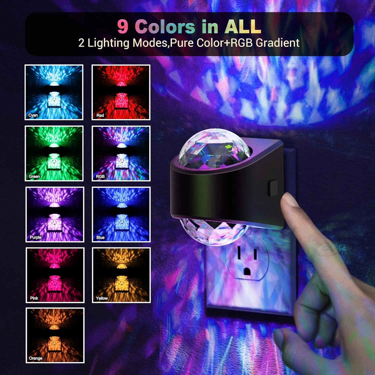 YTGRF-Night Lights Plug into Wall, Star Projector RGB Night Light with ...