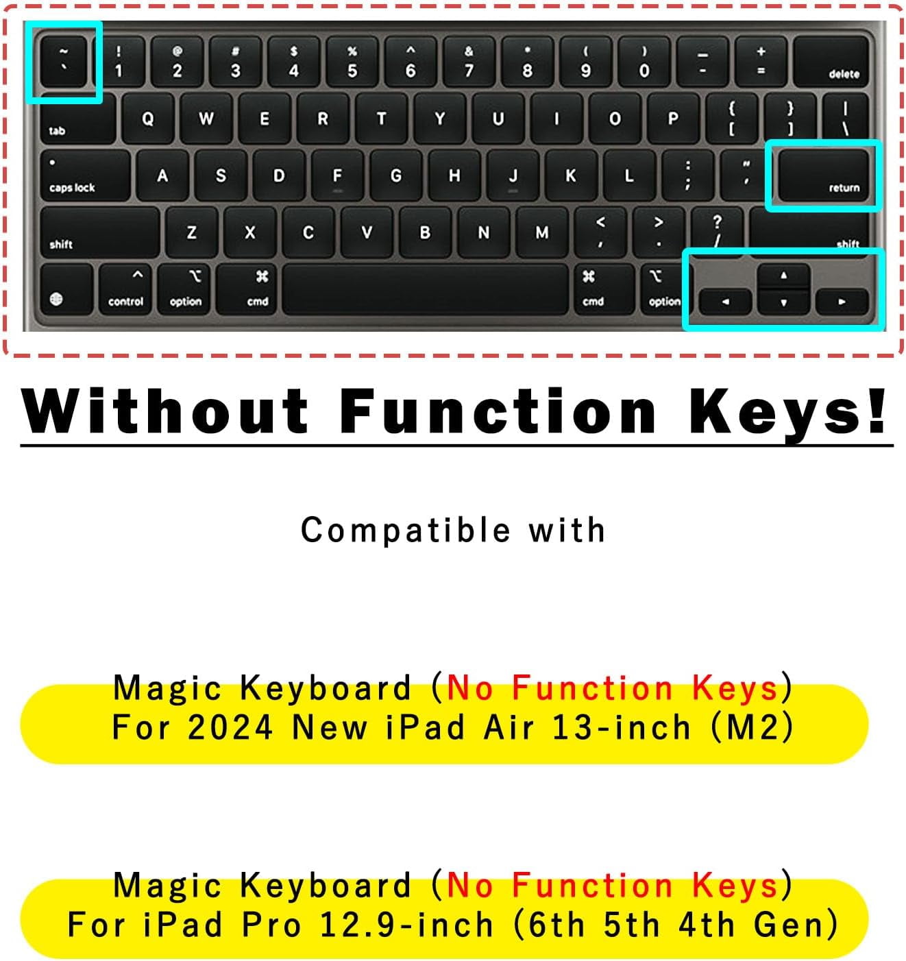 YTGRF-[No Function Keys] Keyboard Cover Compatible with Apple iPad Air ...