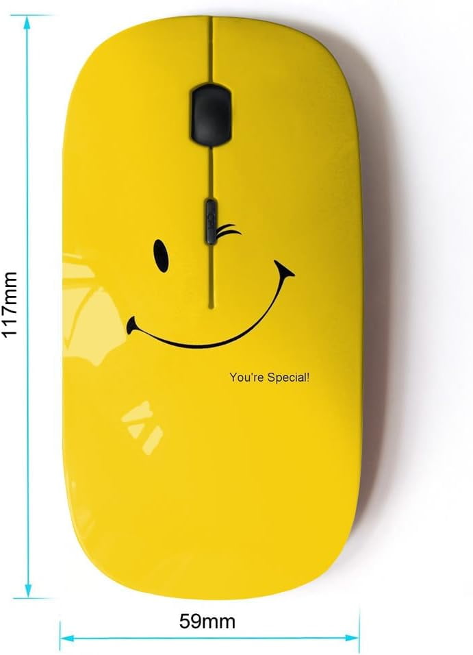 YTGRF-[ Optical 2.4G Wireless Mouse [ Cute Yellow Smiley FACE ...