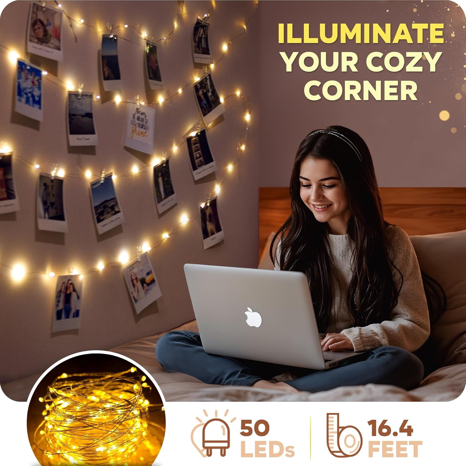 YTGRF-Photo Clips String Light - Warm White Fairy Lights with Clips for ...