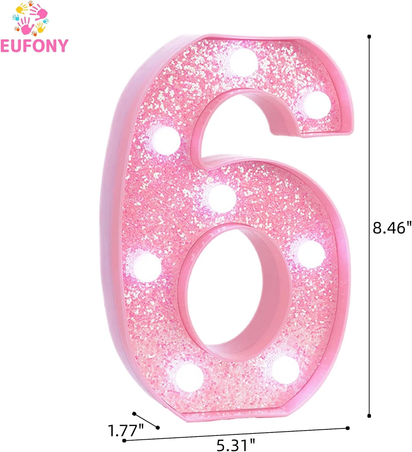 YTGRF-Pink LED Light Up Marquee Numbers, Glitter Lighted Numbers Signs ...