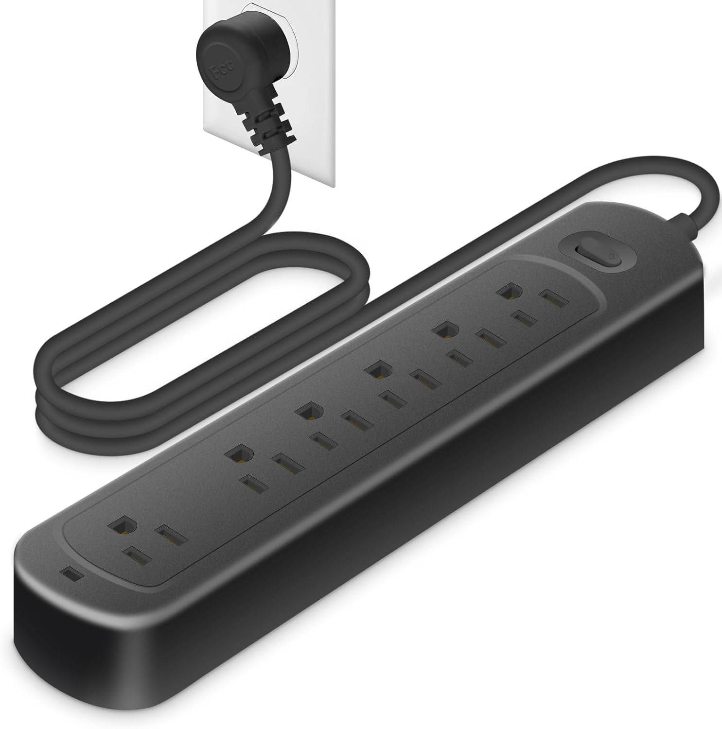 YTGRF-Power Strip Surge Protector Socket, 6 Outlets for Multiple ...