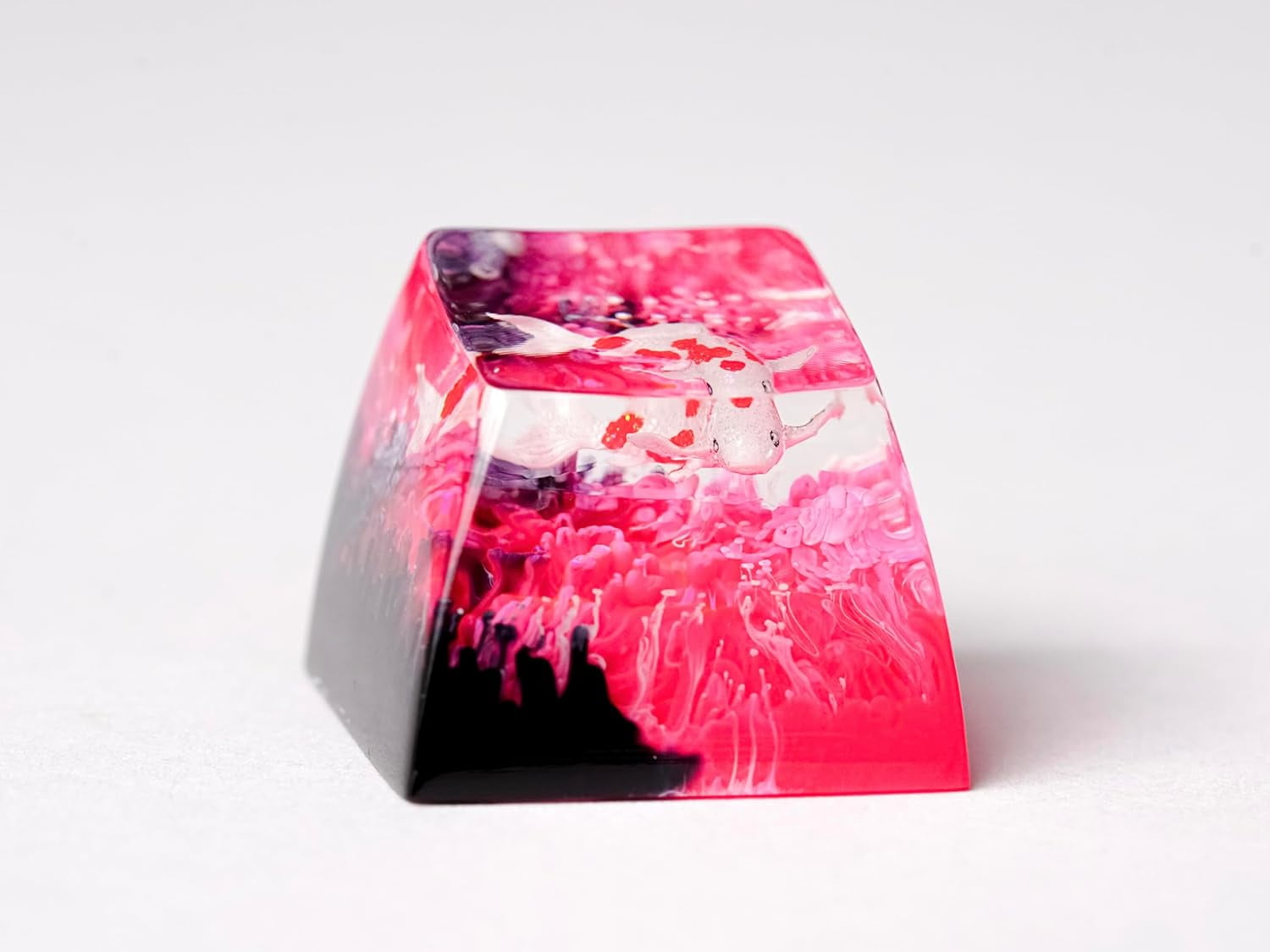 YTGRF-Red Koi Rosy Shadow Background Ocean Keycap Custom Keyboard Key ...