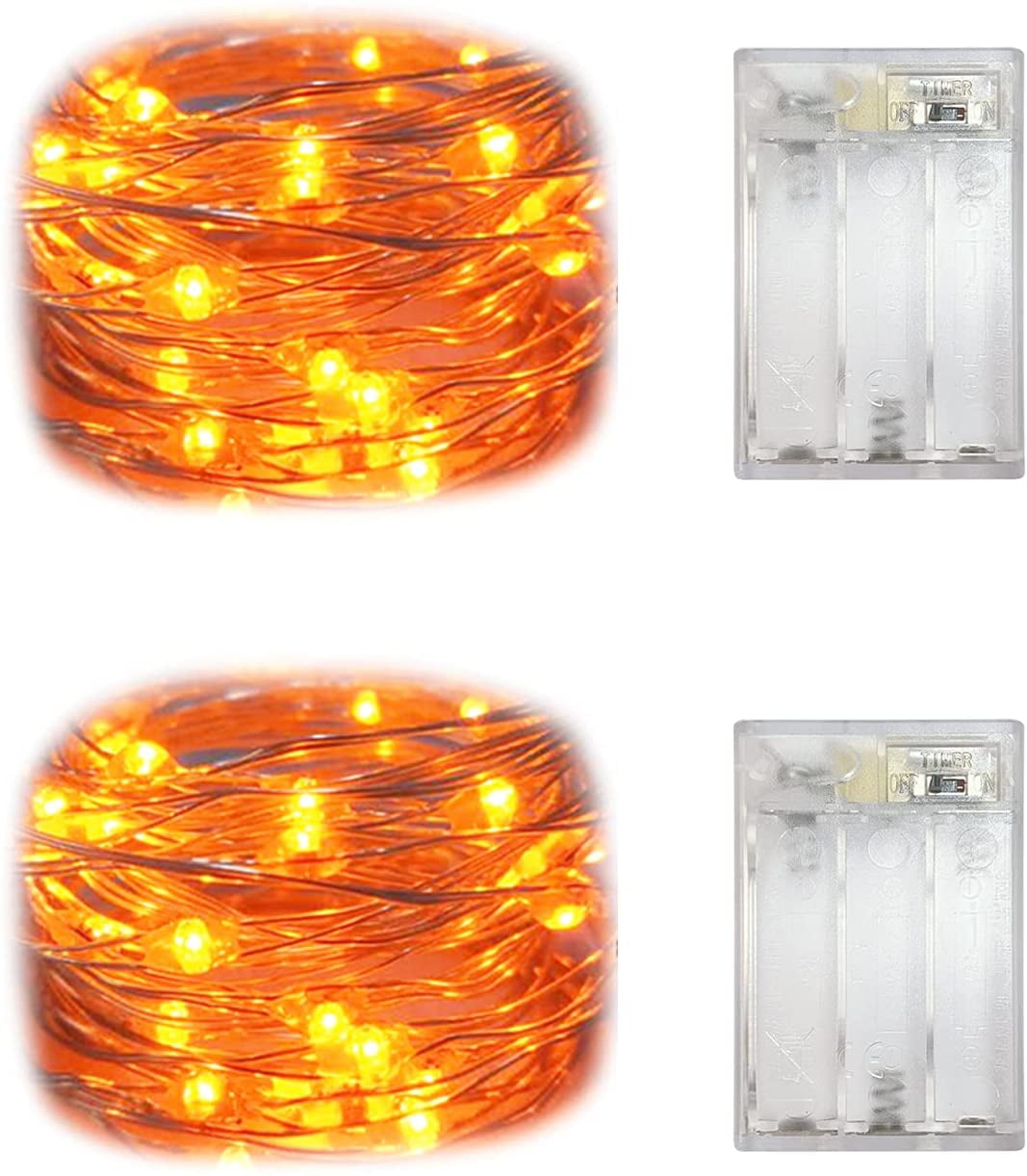 YTGRF-Set of 2 Battery Operated Mini Led Fairy Light Indoor String ...