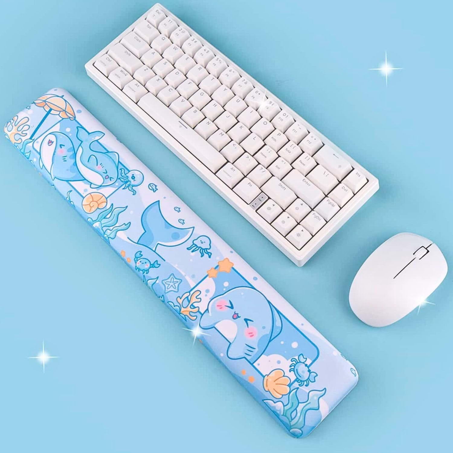 YTGRF-Shark Wrist Rest | Cute Kawaii Anime Pastel Blue Wrist Pad ...
