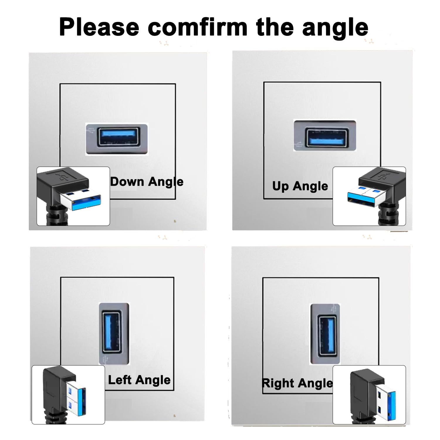 YTGRF-Short USB Extension Cable 0.3M/1Ft, Right Angle USB 3.0 A Male to ...