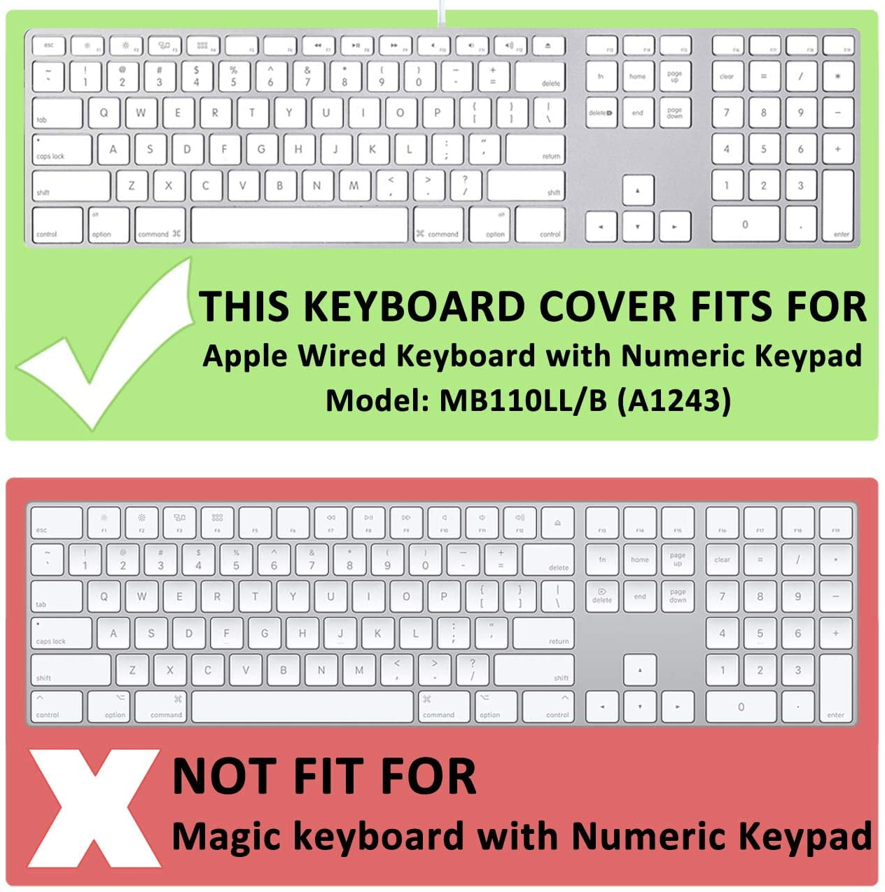 YTGRF-Silicone Ultra Thin Keyboard Cover Skin for Apple Wired USB ...