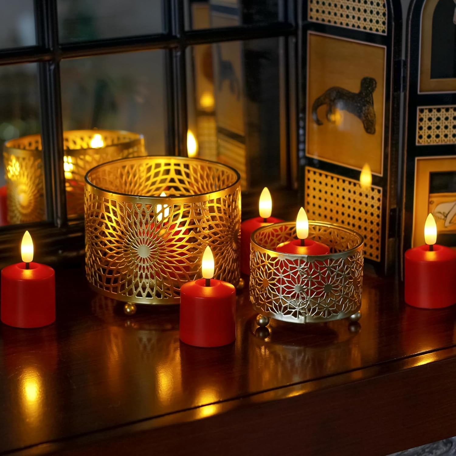 YTGRF-Small Flickering Tea Light Flameless Candles with Battery and ...