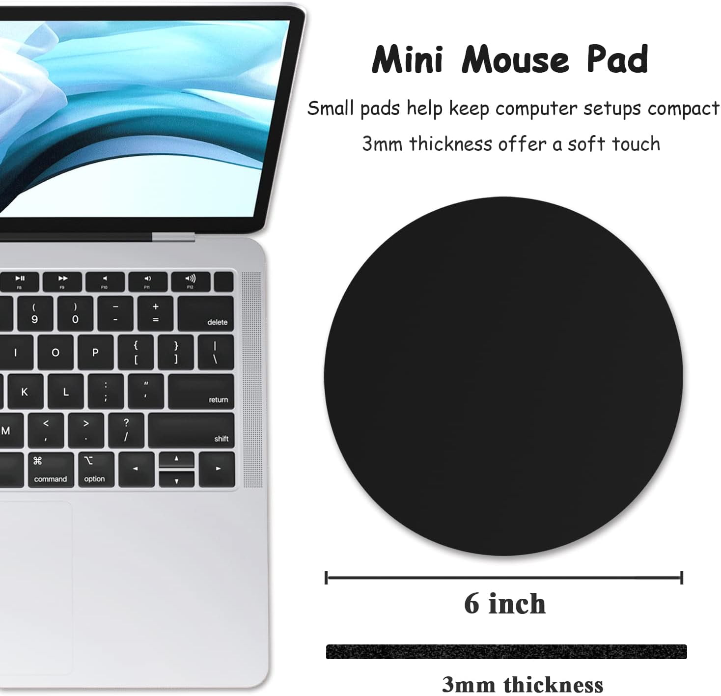 YTGRF-Small Mouse Pad, 6 x 6 Inch Thick Rubber Premium-Textured Non ...