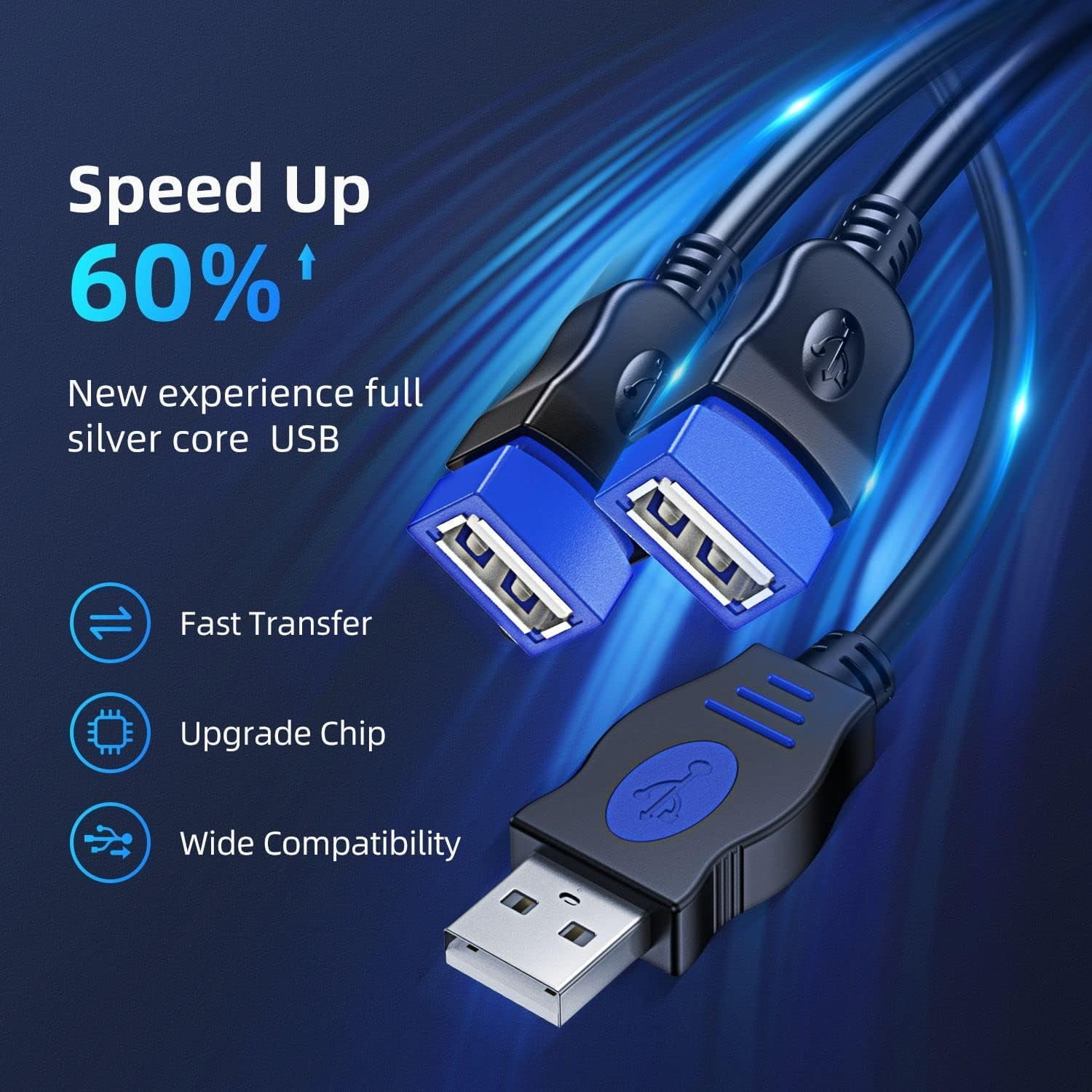 YTGRF-USB Splitter, USB Y Splitter Dual USB 2.0 Charger Cable 1 Male to ...