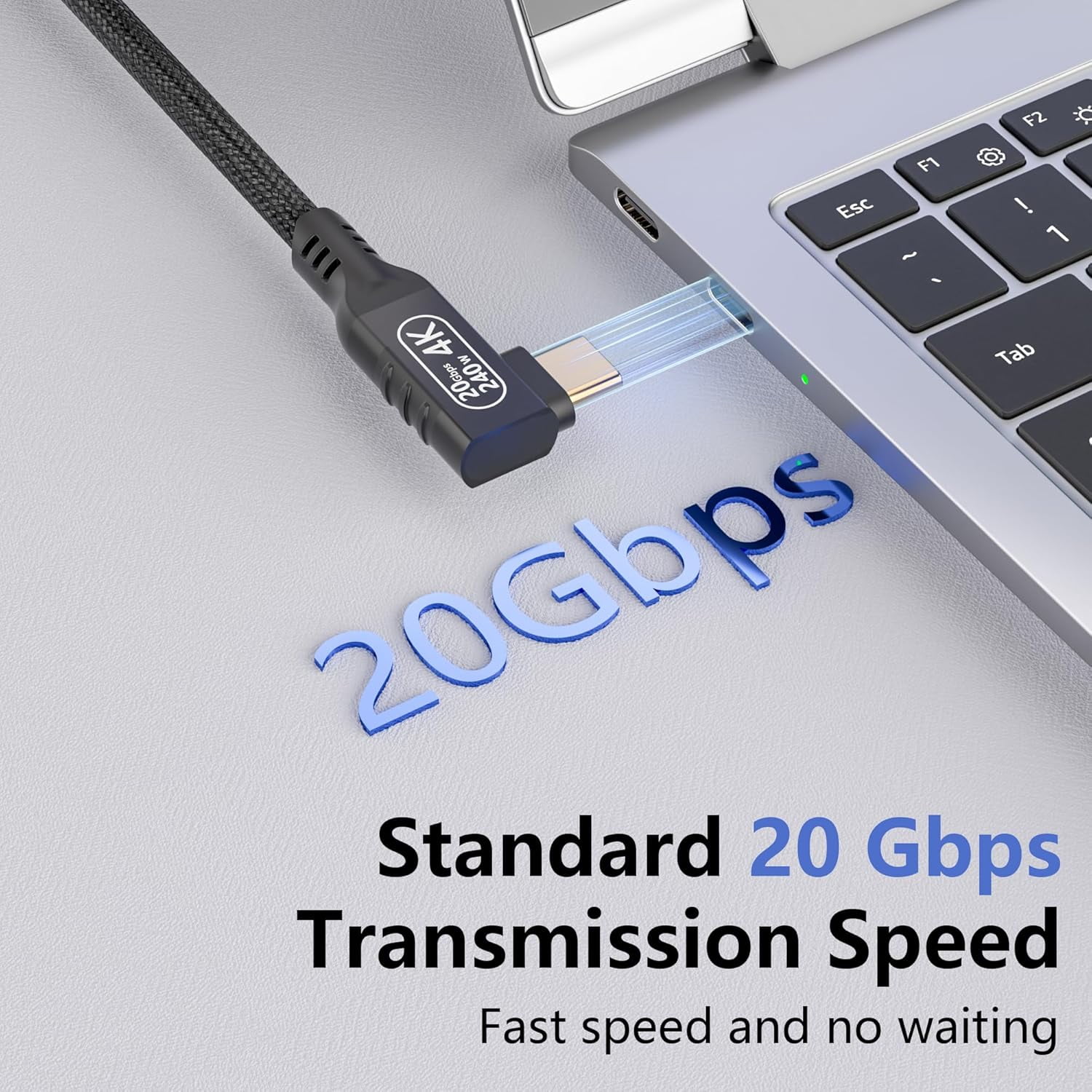 YTGRF-USB c Extension Cable Right Angle, USB c Male to USB c Female ...