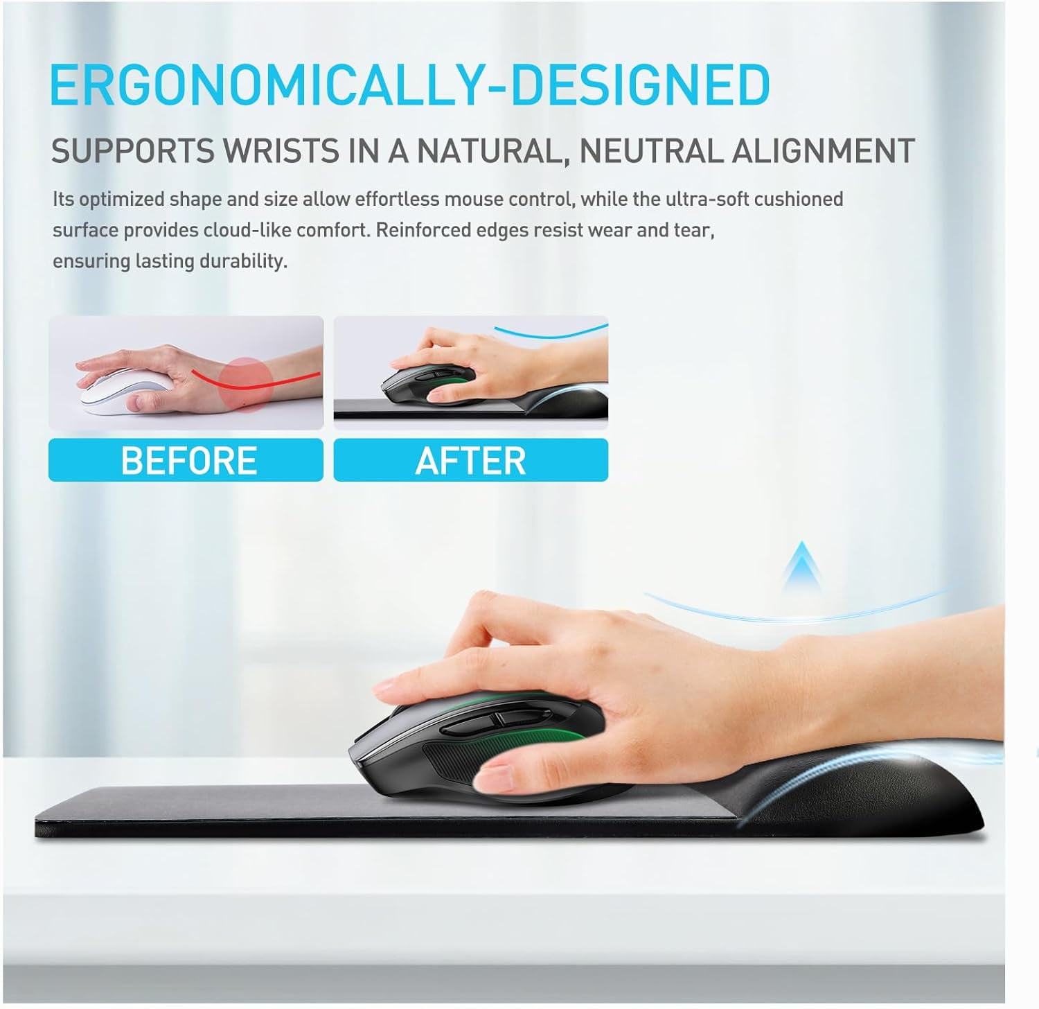 YTGRF-UnivoColors Design-Wave Wrist Rest Mouce Pad,PE Mouse Sliding ...