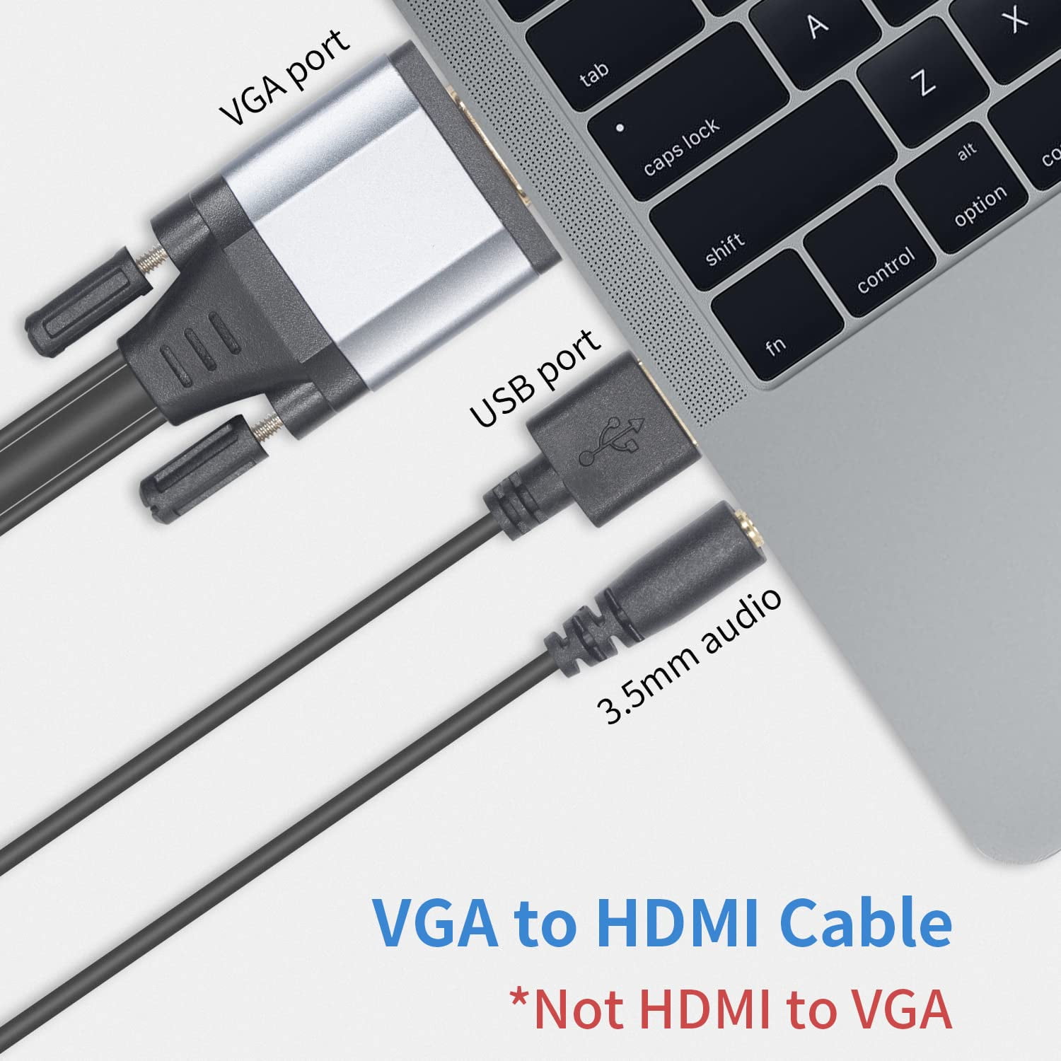 YTGRF-VGA to HDMI Adapter Cable 5FT/1.5M, Gold Plated 1080P Active VGA ...