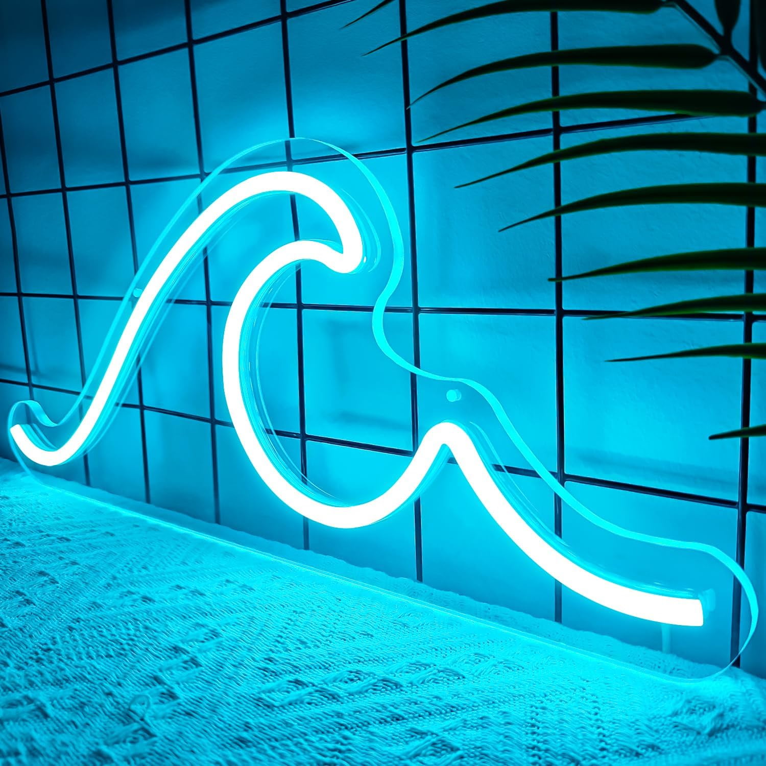 YTGRF-Wave Neon Sign For Wall Decor Dimmable Led Neon Wave Sign Night ...