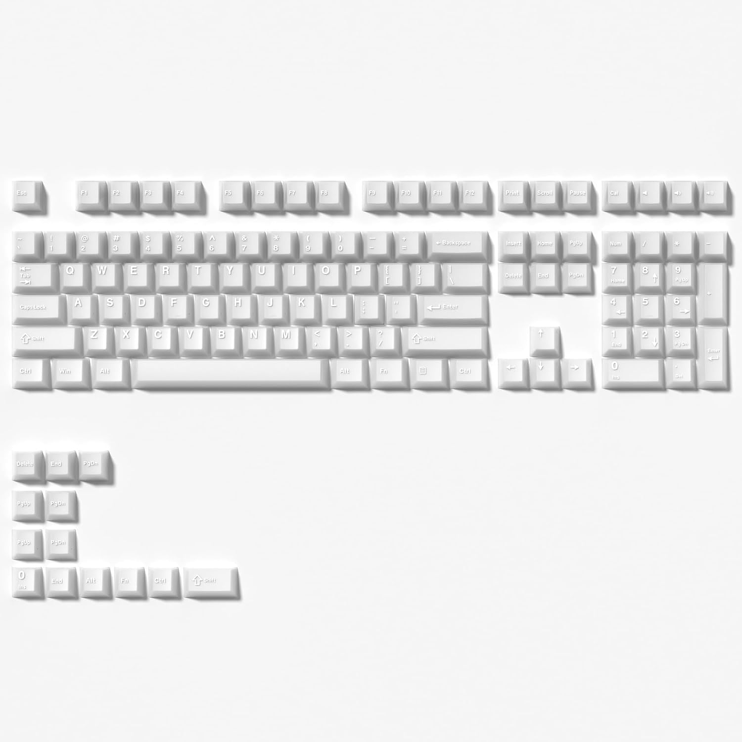 YTGRF-White Jade keycap 121keys Double Shot pbt keycaps Translucent ...