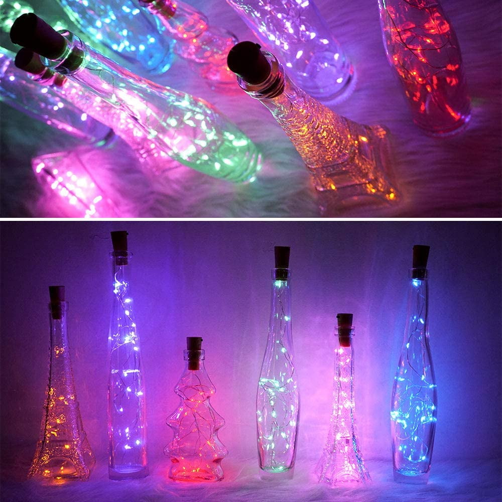 YTGRF-Wine Bottle String Lights with Cork,18 Pack 20 LED 2M Mini Silver ...