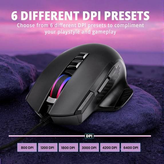 YTGRF-Wired Gaming Mouse with RGB Lighting and Claw Grip Shape ...
