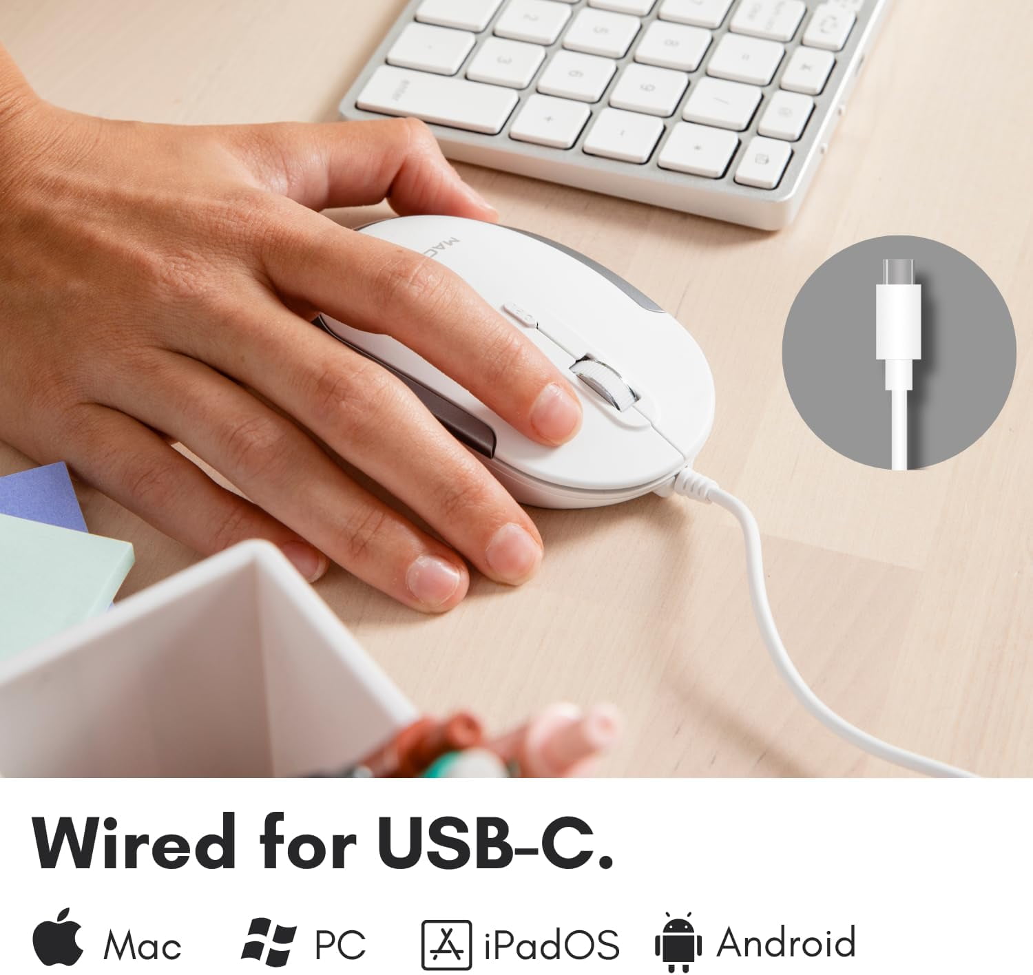 YTGRF-Wired USB C Mouse for Mac & Windows - 3 Button & Scroll Wheel USB ...