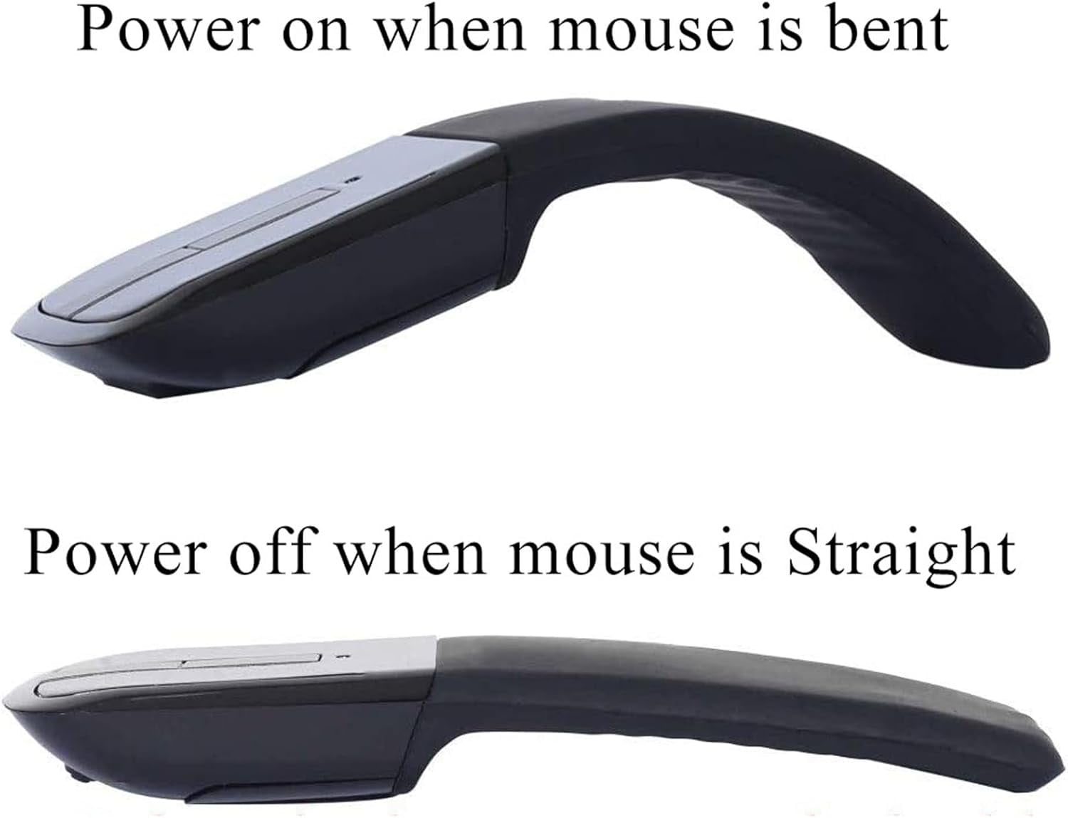 YTGRF-Wireless Arc Mouse, Slim Foldable Touch Travel Mouse with USB ...