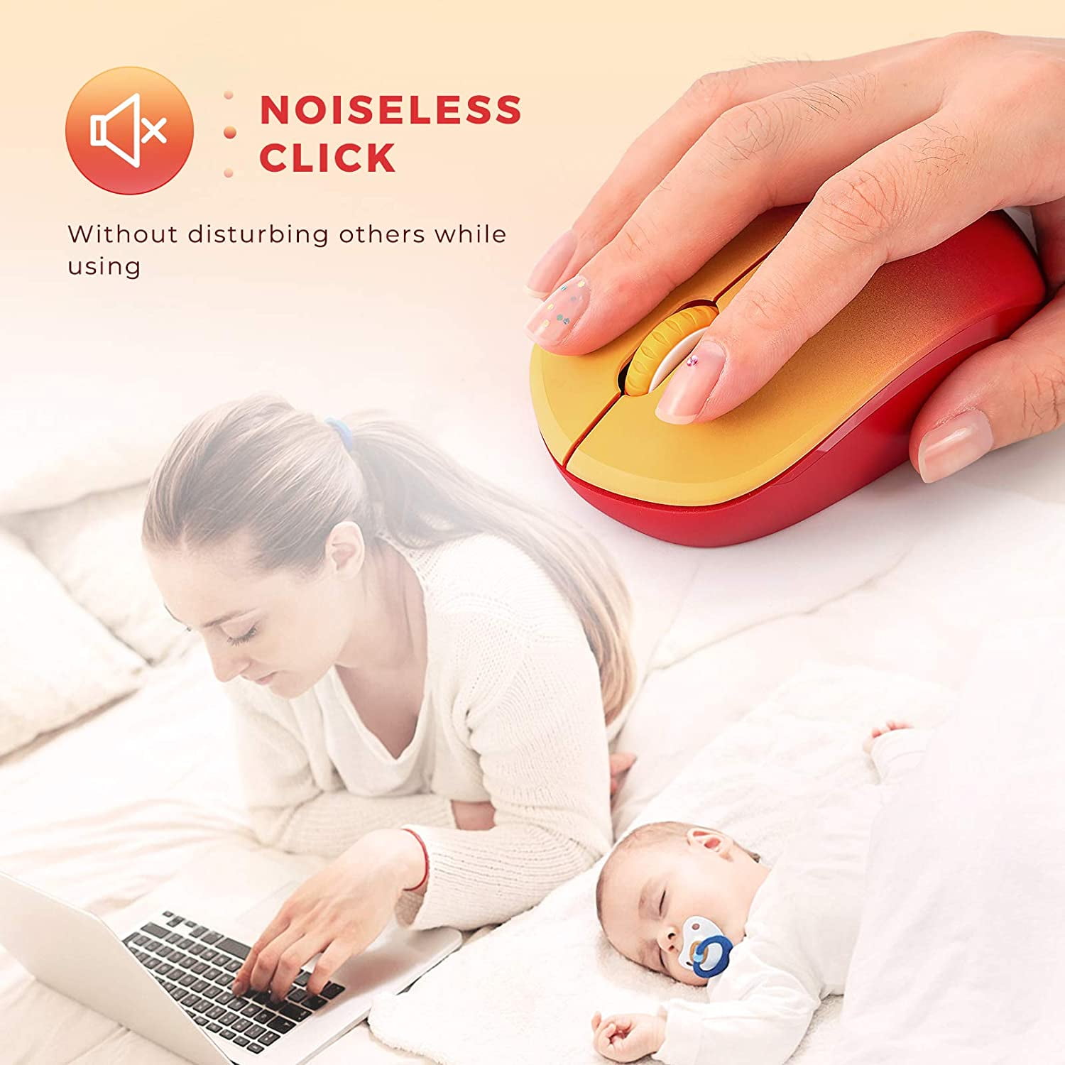 YTGRF-Wireless Mouse, 2.4G Noiseless Mouse with USB Receiver Portable ...