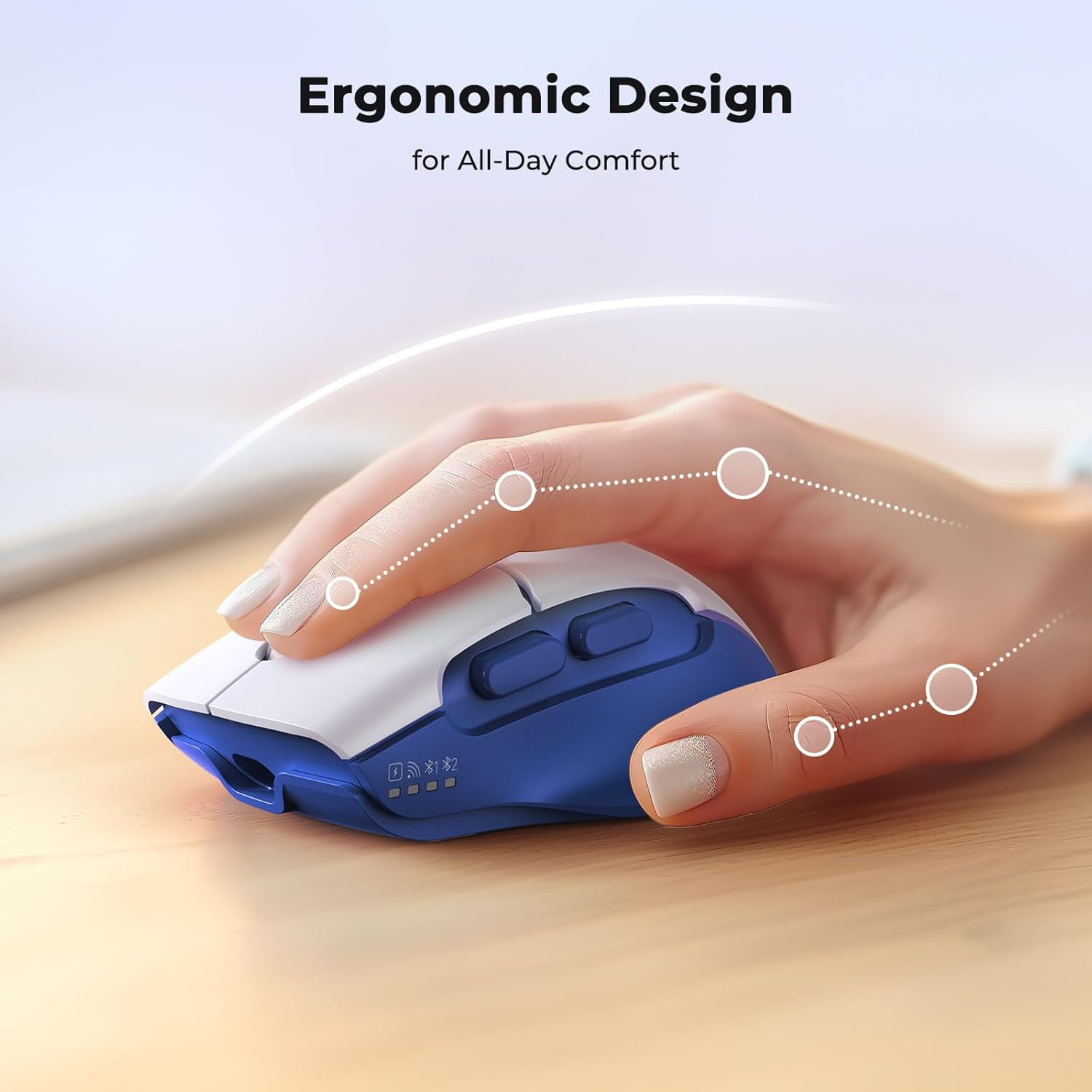 YTGRF-Wireless Mouse for Laptop, USB and Bluetooth Connectivity, 4 ...