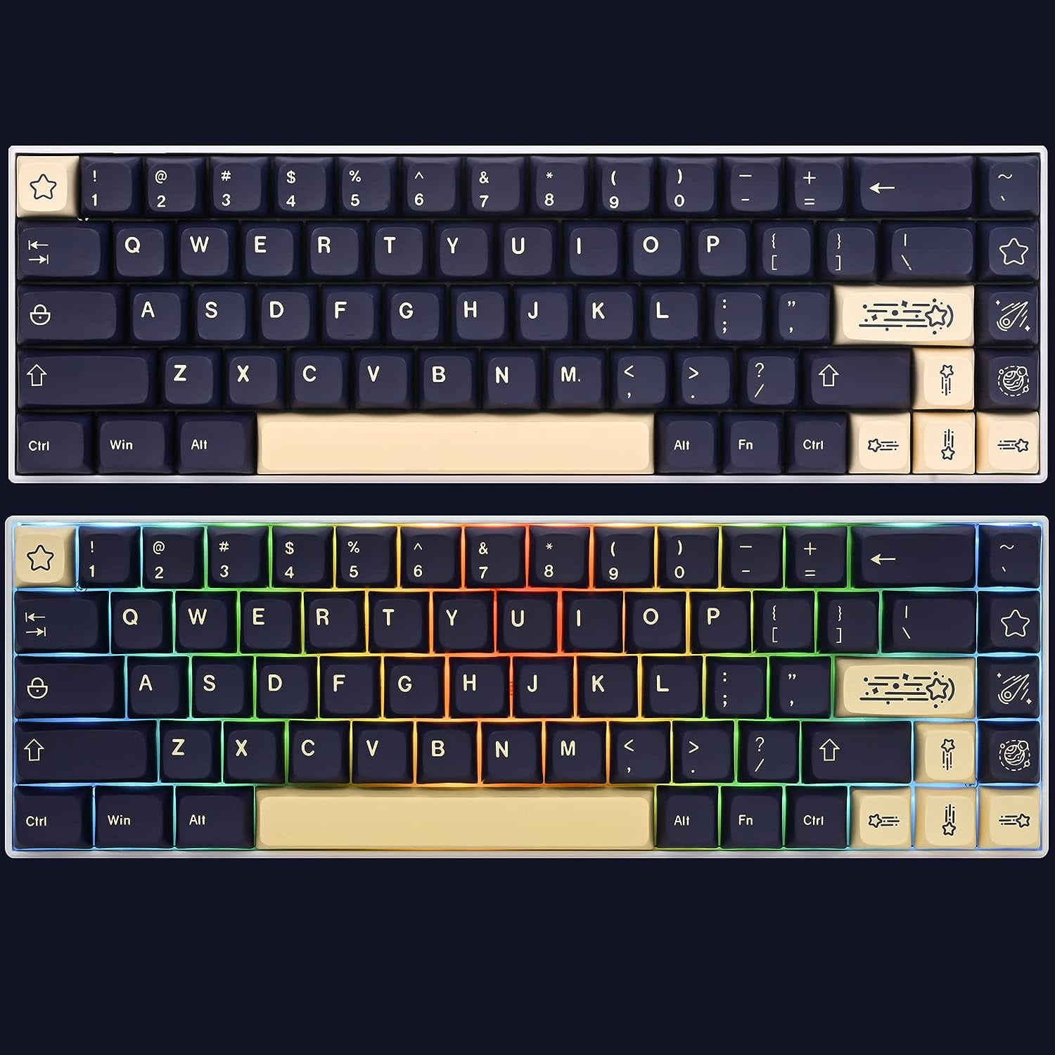 YTGRF-XDA PBT Key Cap, 83 Keys Dye Sublimation Glacier White Custome ...