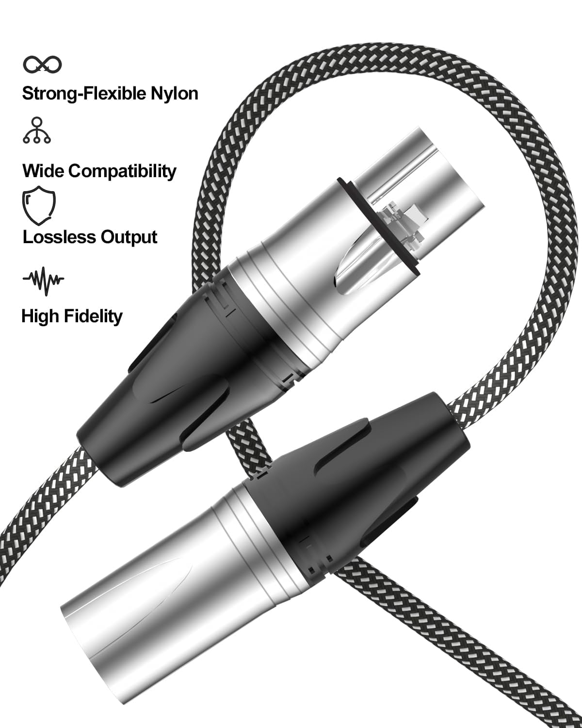 YTGRF-XLR Microphone Extension Cable Male to Female with 3-Pin XLR ...