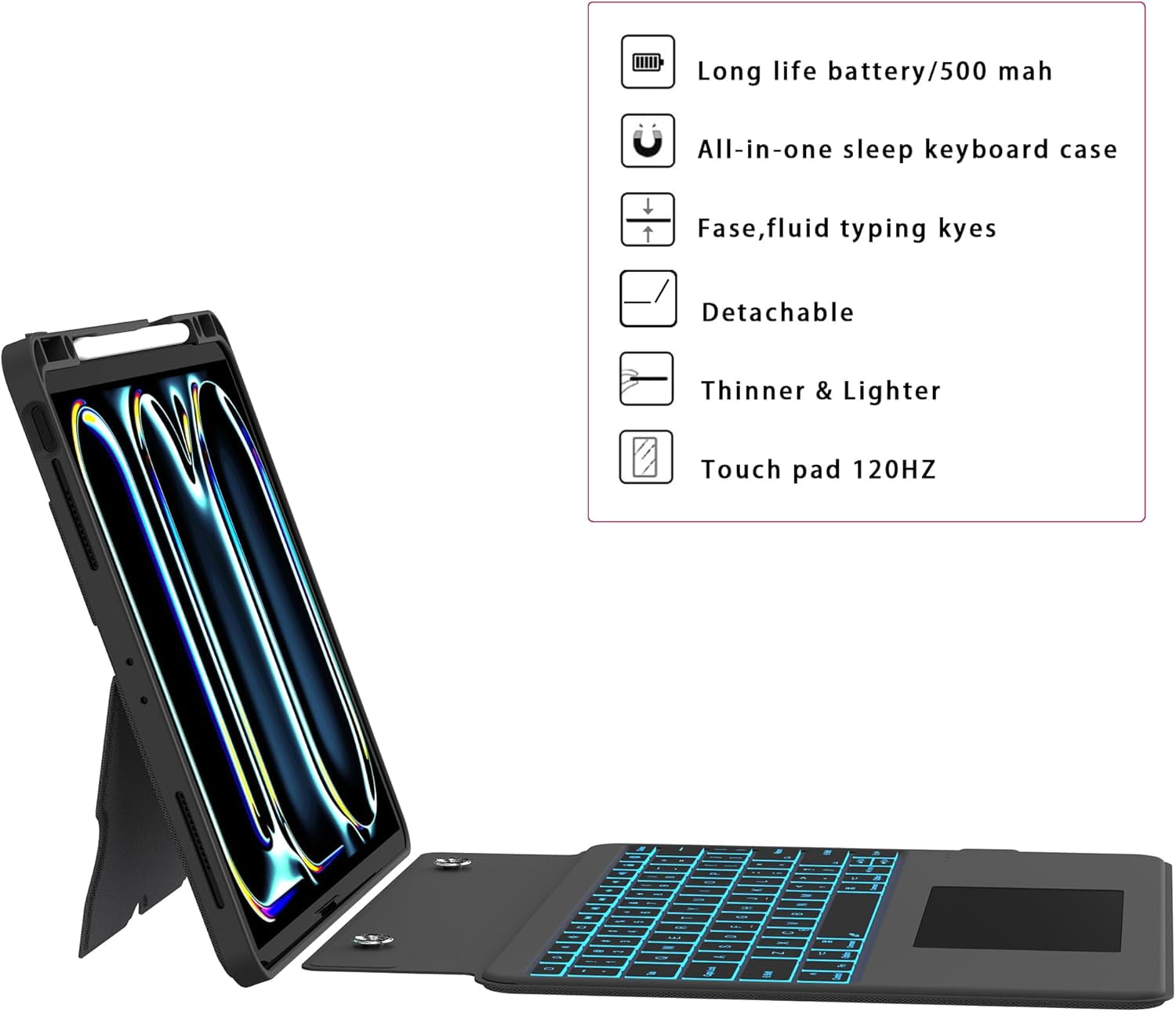 YTGRF-for iPad Pro 13-inch (M4) 2024 Case with Detachable Keyboard : 7 ...