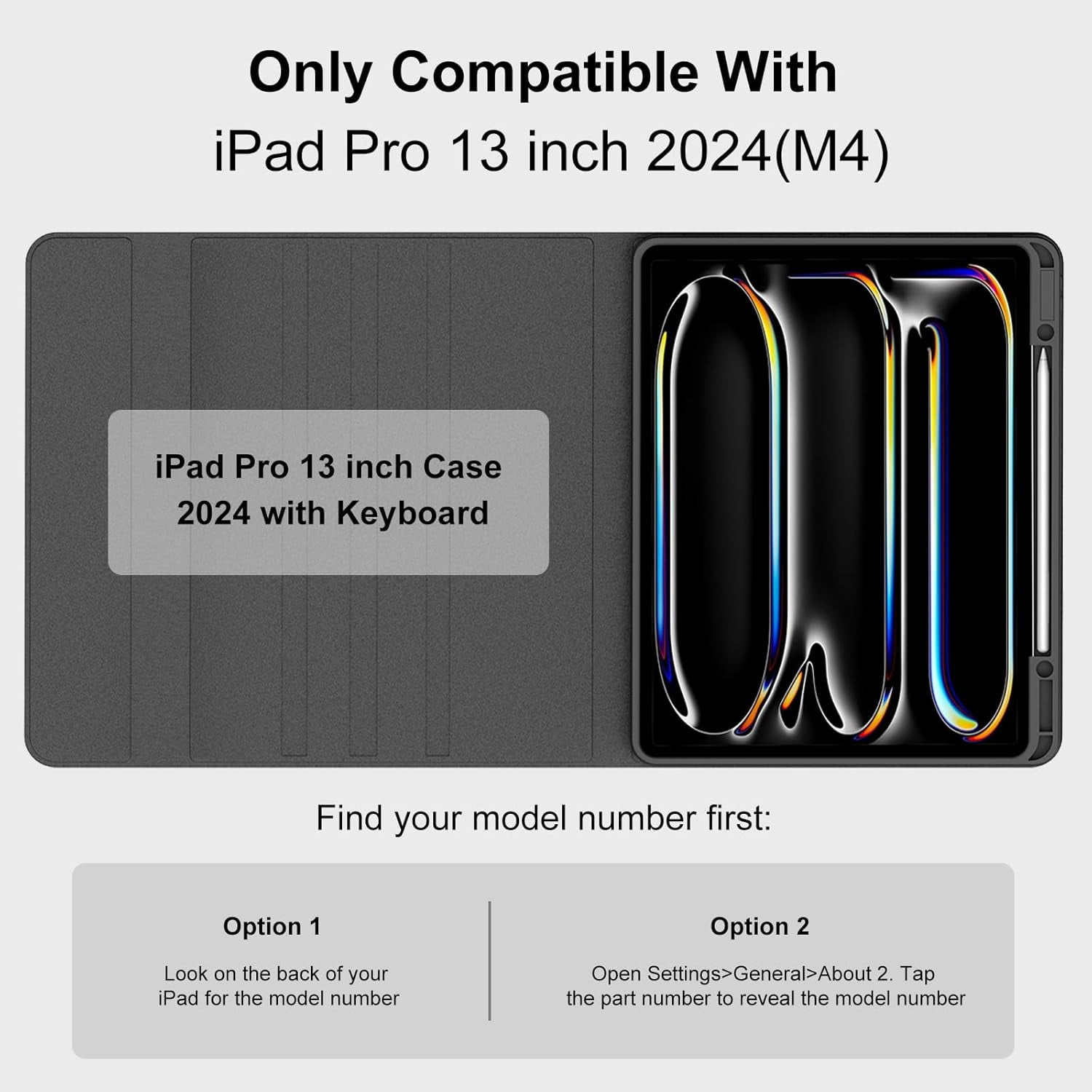 YTGRF-iPad Pro 13 inch Case (M4,2024) with Keyboard, Magnetic Bluetooth ...