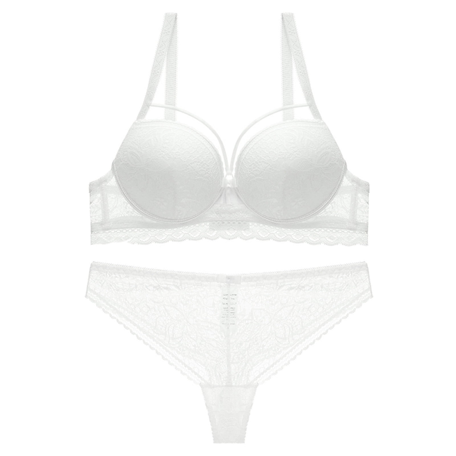 Ytianh Matching Bra And Panty Sets Womens Solid Color Fashion Thin Strap Sexy Lace Push Up Bra