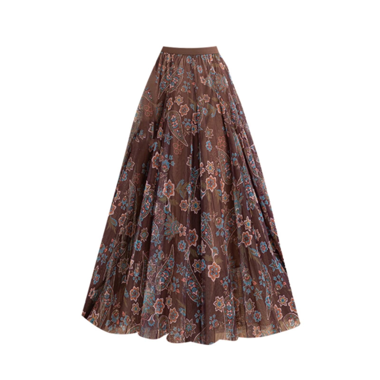 Ytianh Maxi Skirts Summer Womens Printed Skirt Elastic High Waist