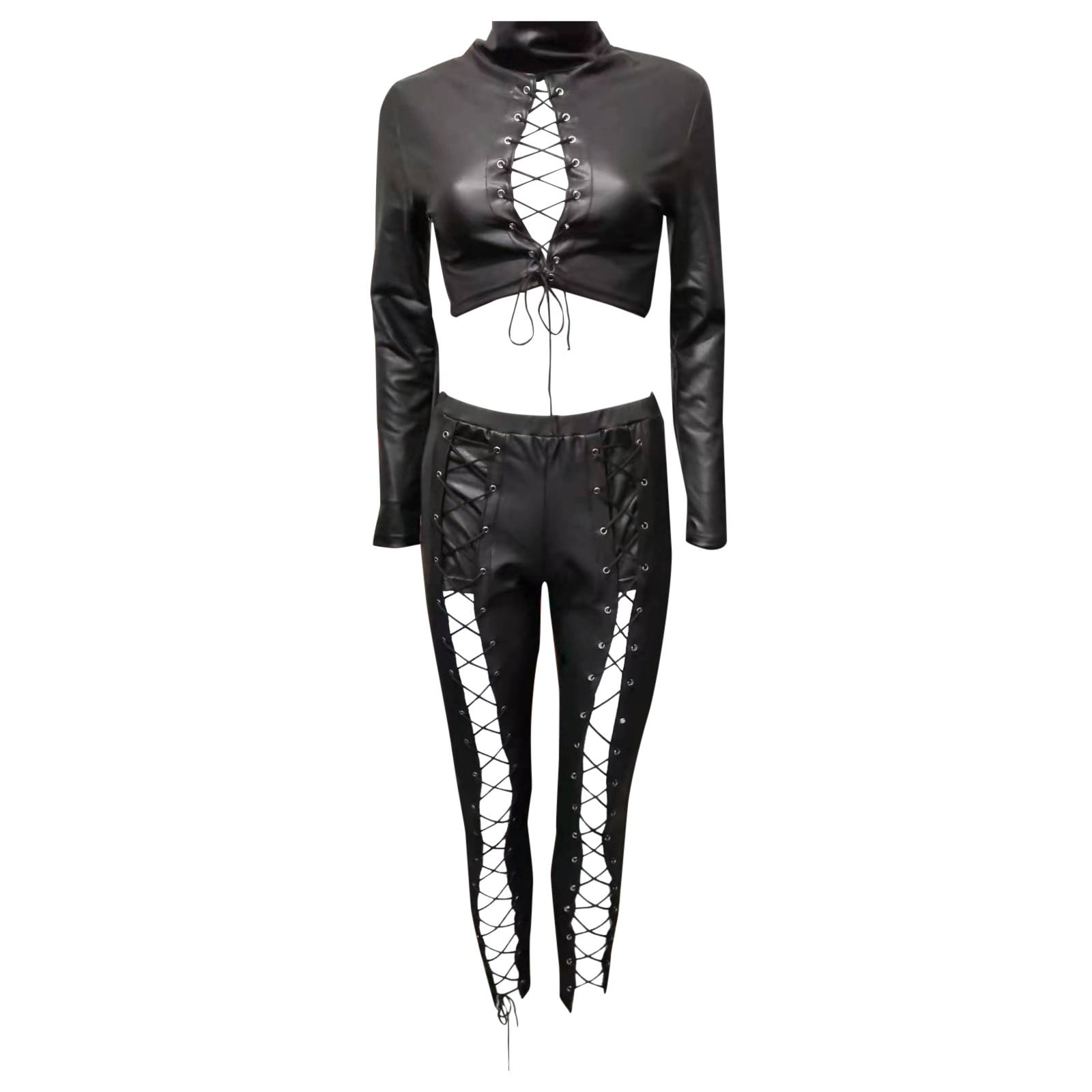 Ytianh Open Cup Lingerie Women Lingerie Leather Teddy Bodysuit Lingerie