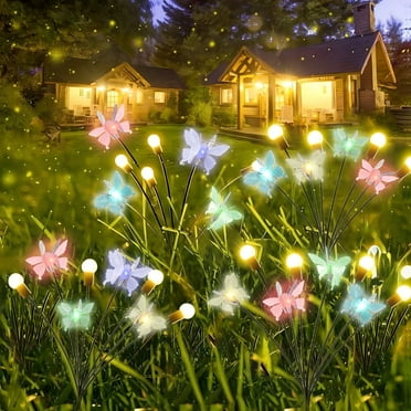 Moonrays 92276 Solar Powered Hanging Floral Stained Glass LED Lantern ...