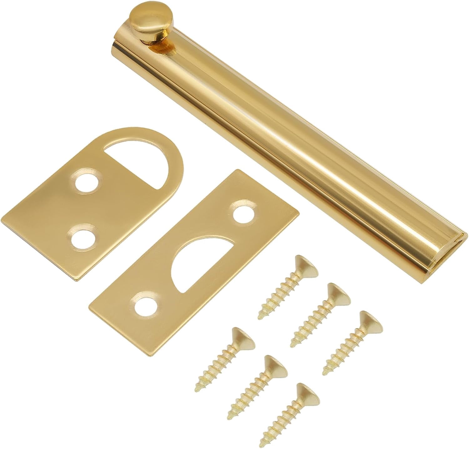 YTRFGH-1 Pack Solid Brass 4 Inch Surface Bolt, Heavy Duty Gold Slide ...