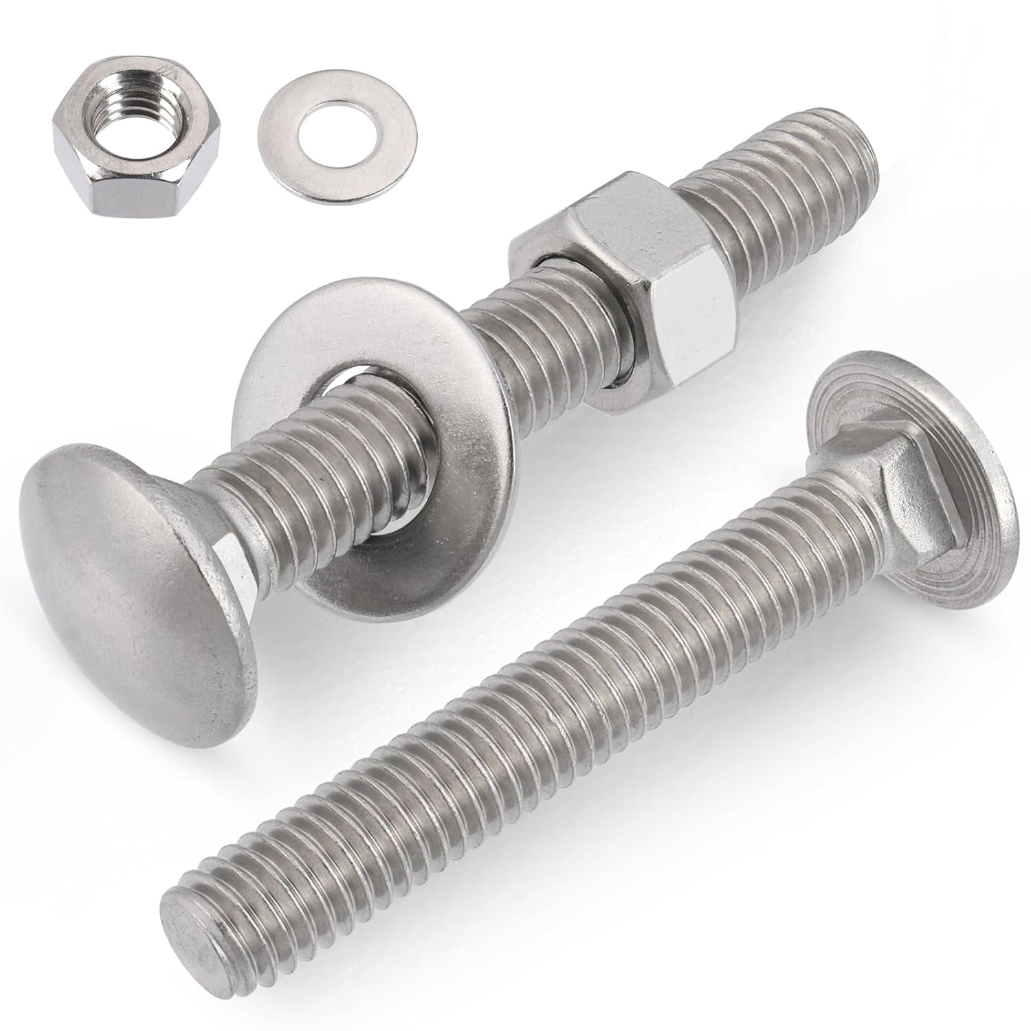 YTRFGH-3/8-16 x 6 Carriage Bolts Screws 4 Sets, 304 Stainless Steel 18 ...