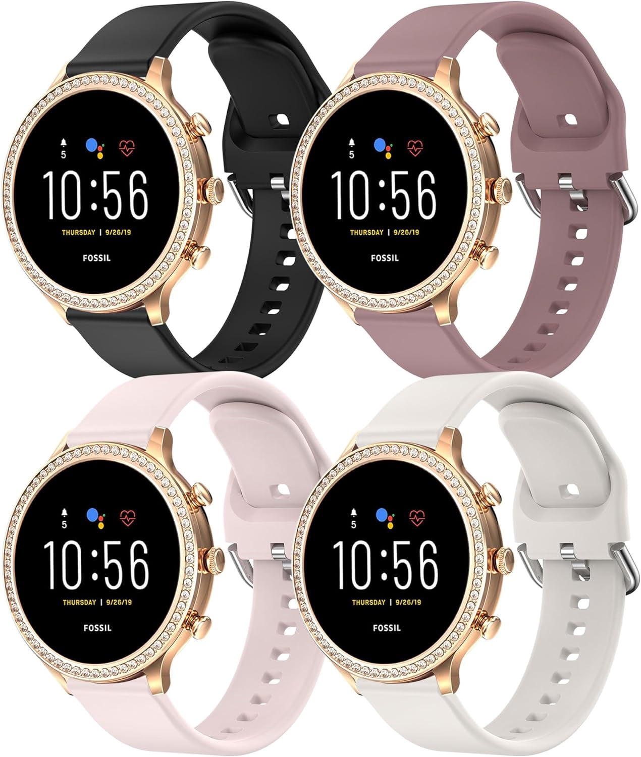 YTRFGH-Silicone Bands for Fossil Women's Gen 5E 42mm / Gen 6 42mm Watch ...