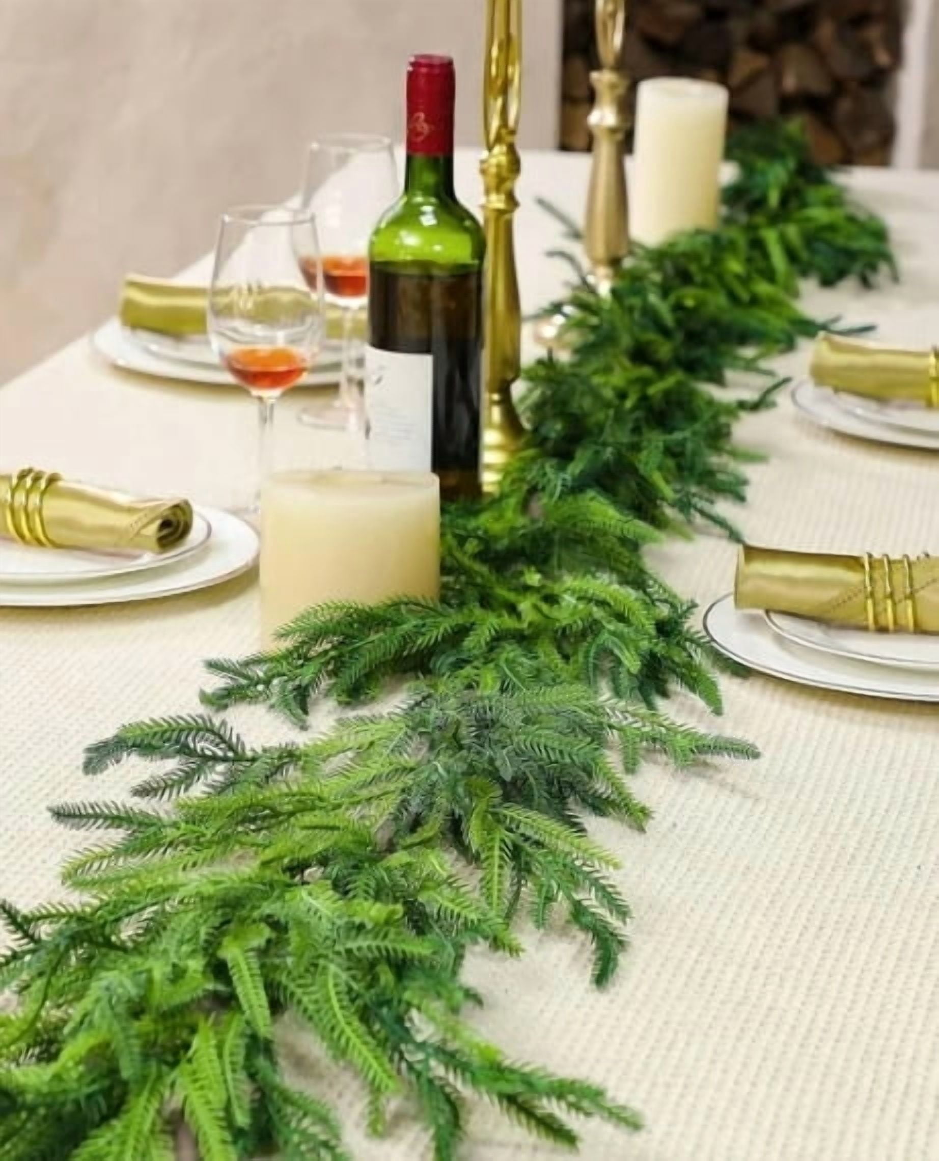 YTTAL 5FT/ 6FT/9FT Faux Cedar Wreath Corona De Navidad Para Puerta ...