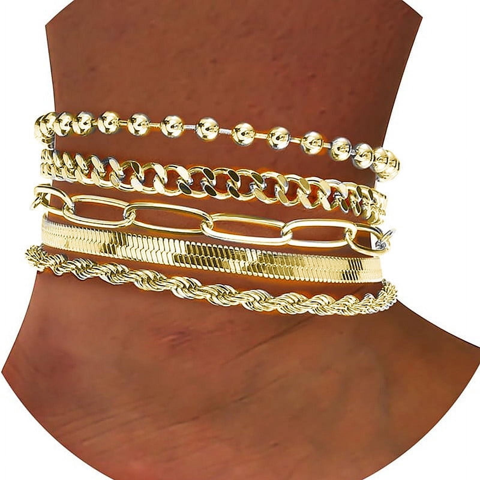 YTTAL Dainty Gold Silver Bracelets Set for Women Girls 14K Gold ...