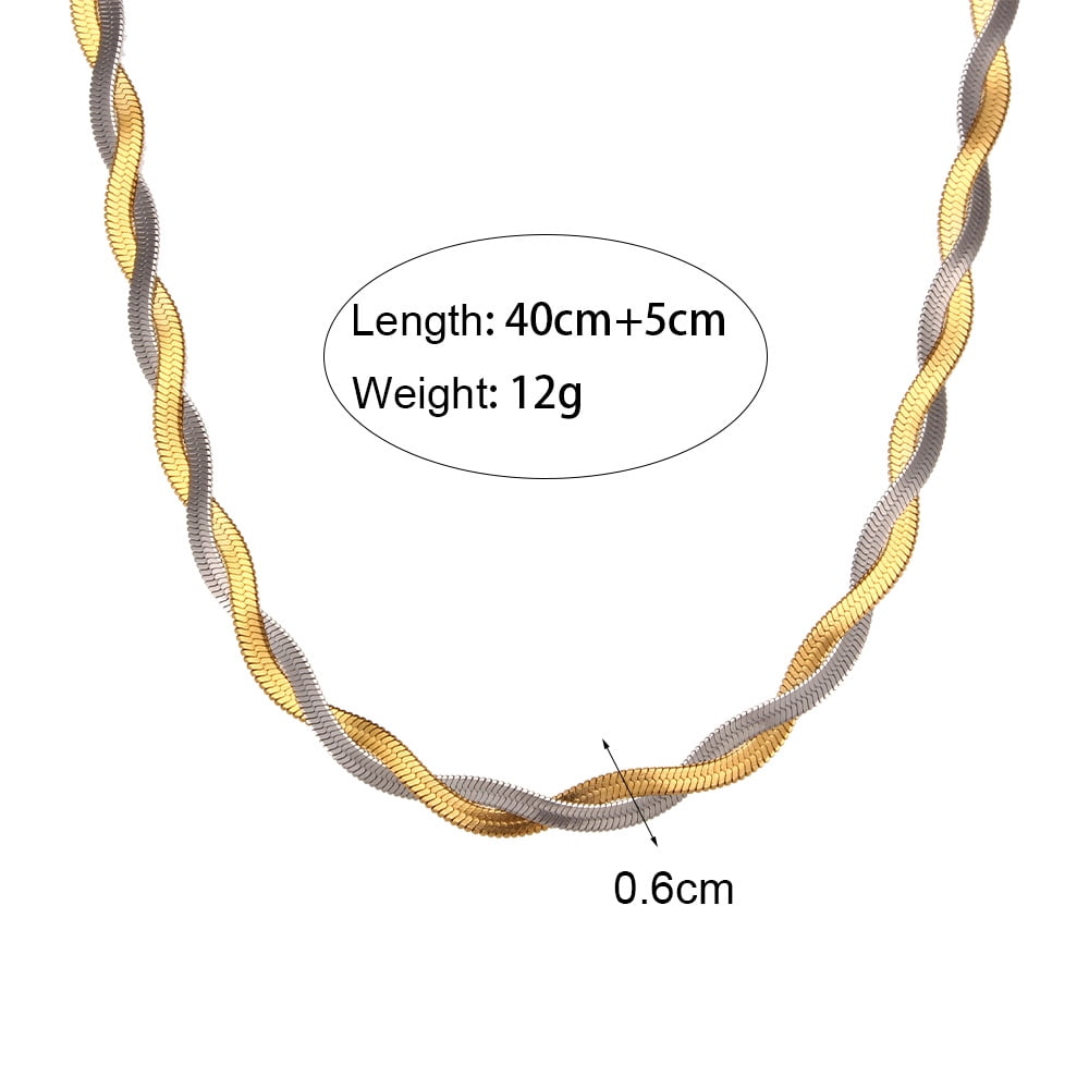 YTTAL Gold Bracelets For Women Braided Flat Snake Chain Stainless Steel ...