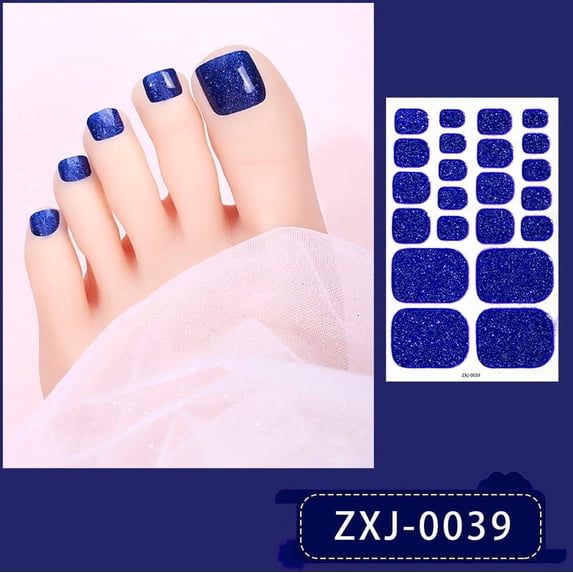 YTTAL Long Lasting Glitter Toenail Stickers, Self-Adhesive Nail Wraps ...