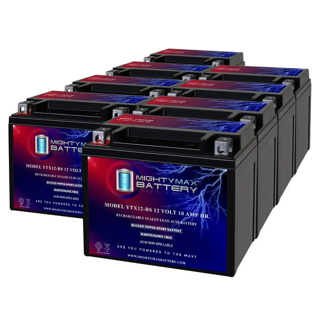 YTX12-BS 12V 10Ah Replacement Battery compatible with Kawasaki W800 ...