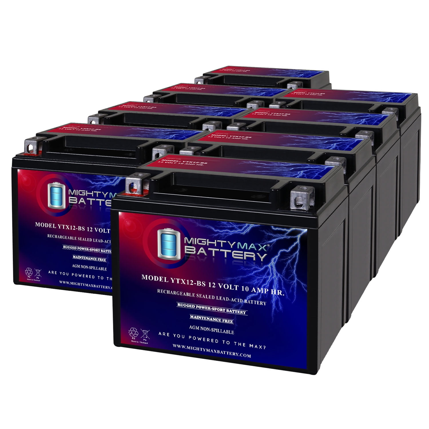 YTX12-BS 12V 10Ah Replacement Battery compatible with Suzuki 650 DL650 ...