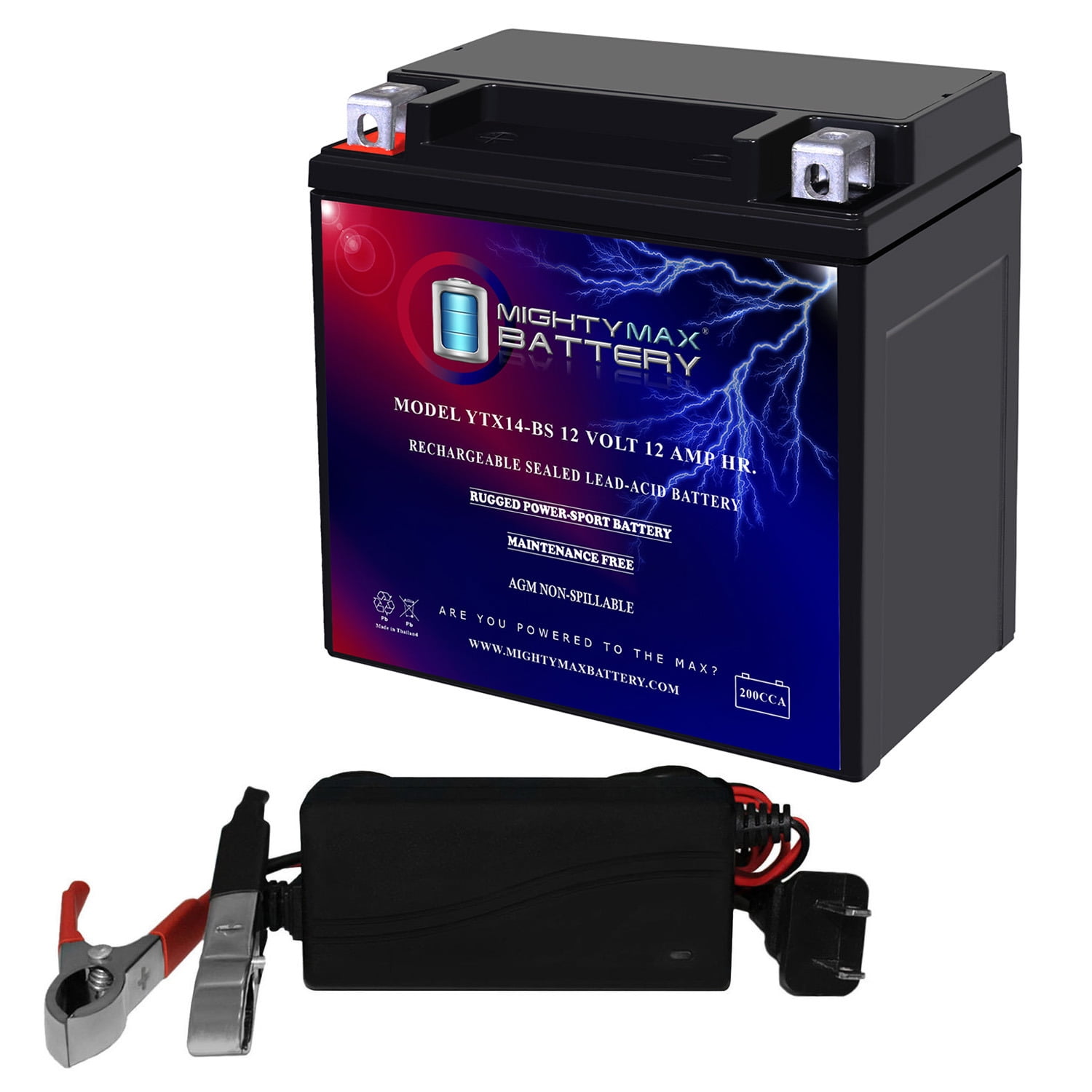 YTX14-BS AGM Battery for Mercedes E S Class 320 A2115410001 + 12V 1Amp ...